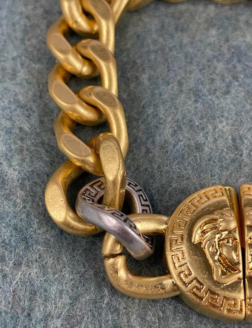 Vintage Versace Gold and Silver Chain Bracelet 18cm - Etsy