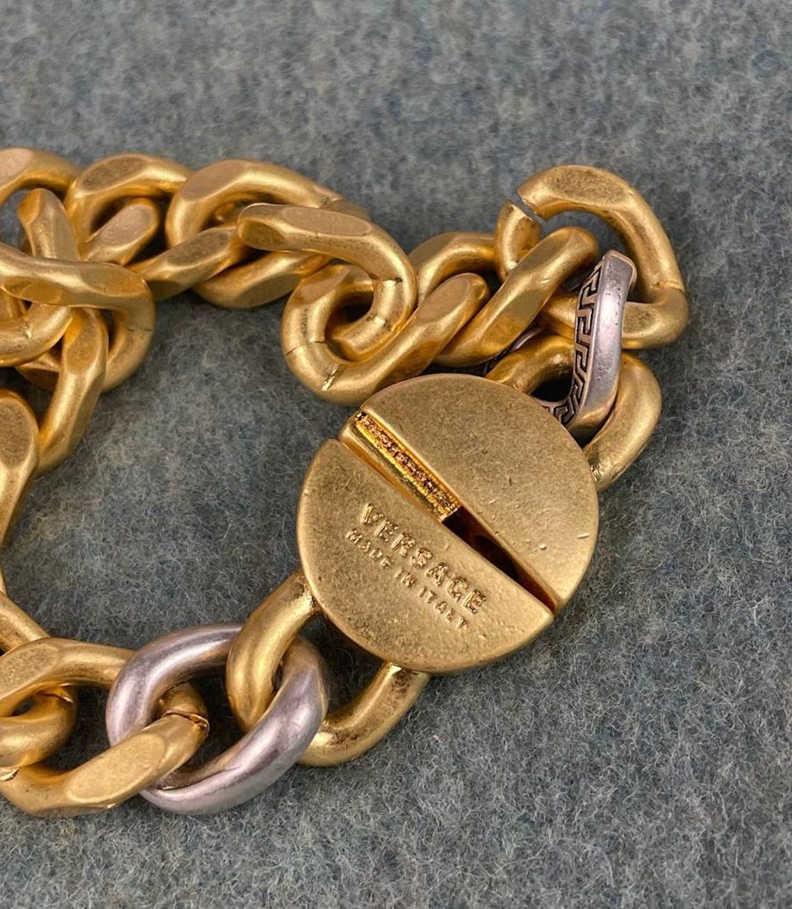 Vintage Versace Gold and Silver Chain Bracelet 18cm - Etsy