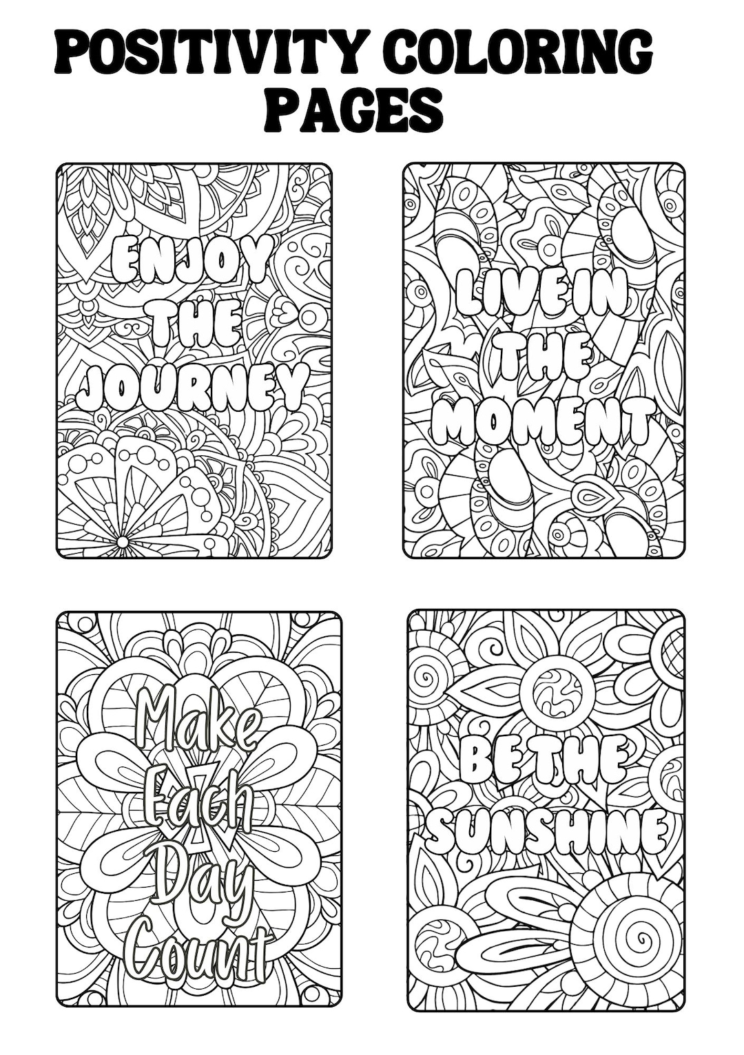 Positivity Coloring Pages Positive Self Talk Coloring Pages Mandala 24 ...