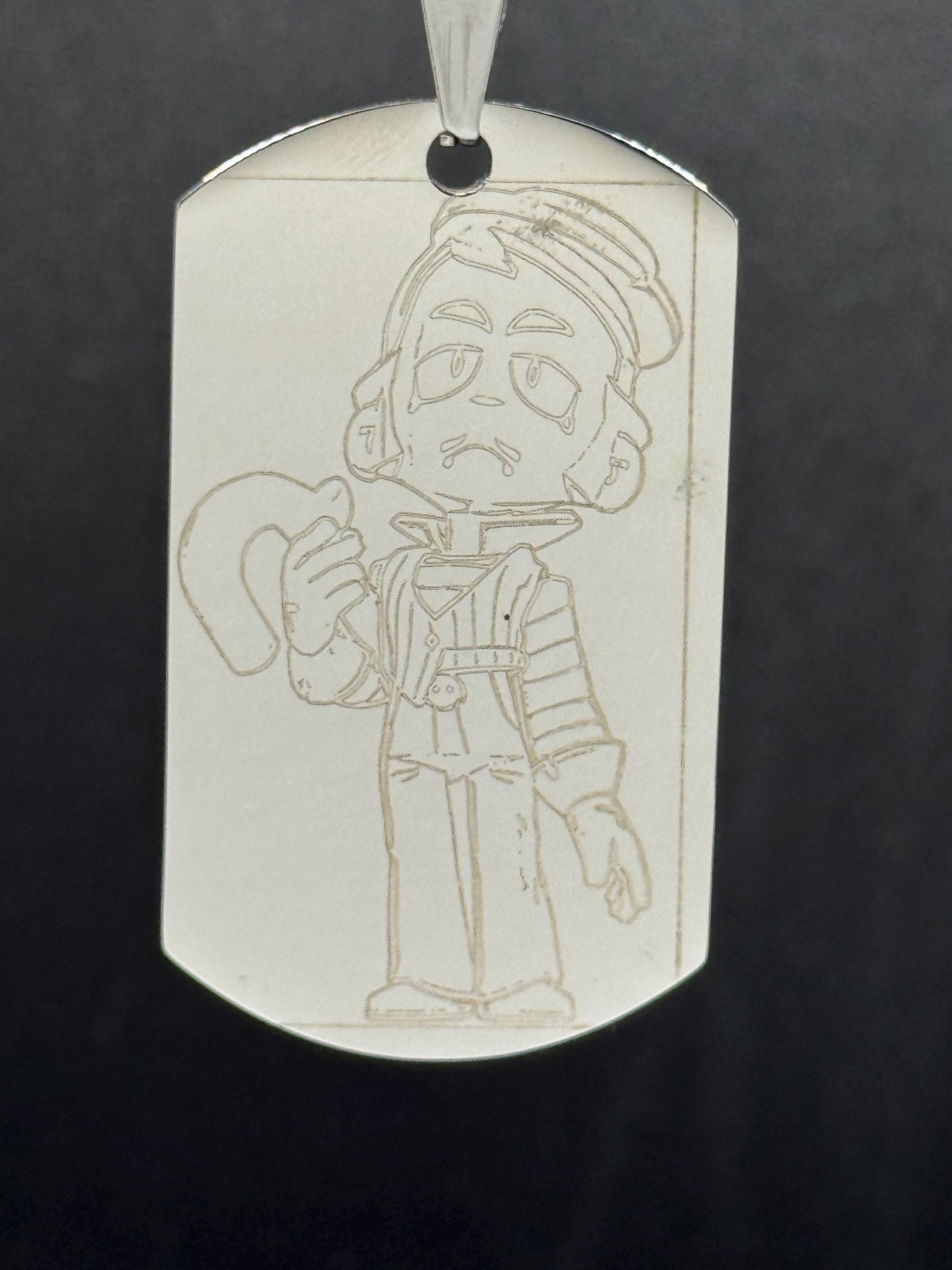 Brawl Stars Gray Dog Tag Laser Engraved - Etsy