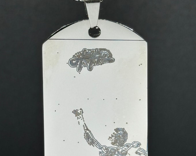 Travis Scott Utopia Laser Engraved Dog Tag - Etsy