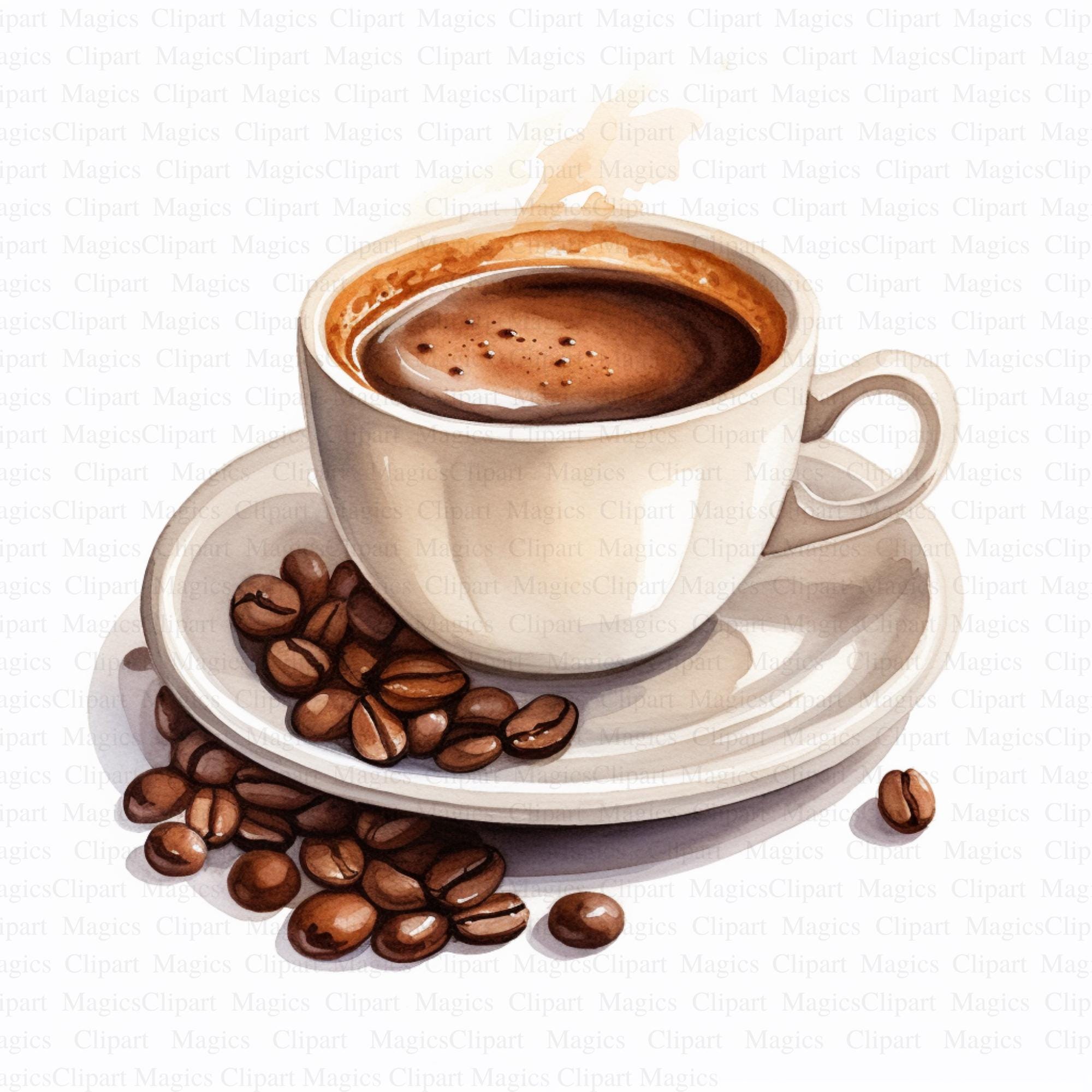 Coffee Clipart 5 High Quality Jpgs Digital Download Food Clipart Coffee ...