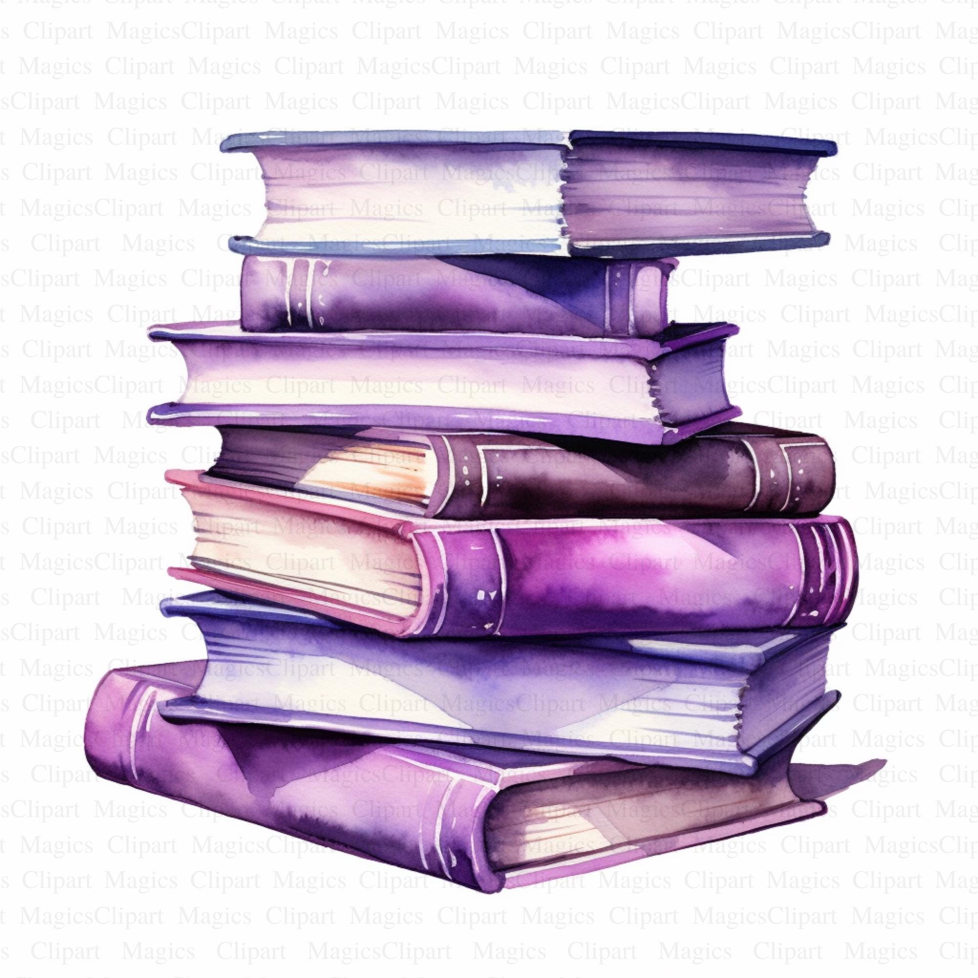 Stack of Purple Books Clipart | 5 High Quality Jpgs | Digital Download ...