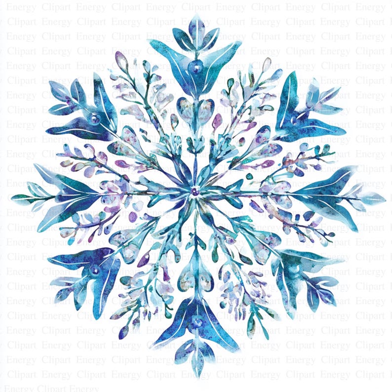 Snowflake Clipart | 5 High Quality Jpgs | Digital Download | Snowflake ...
