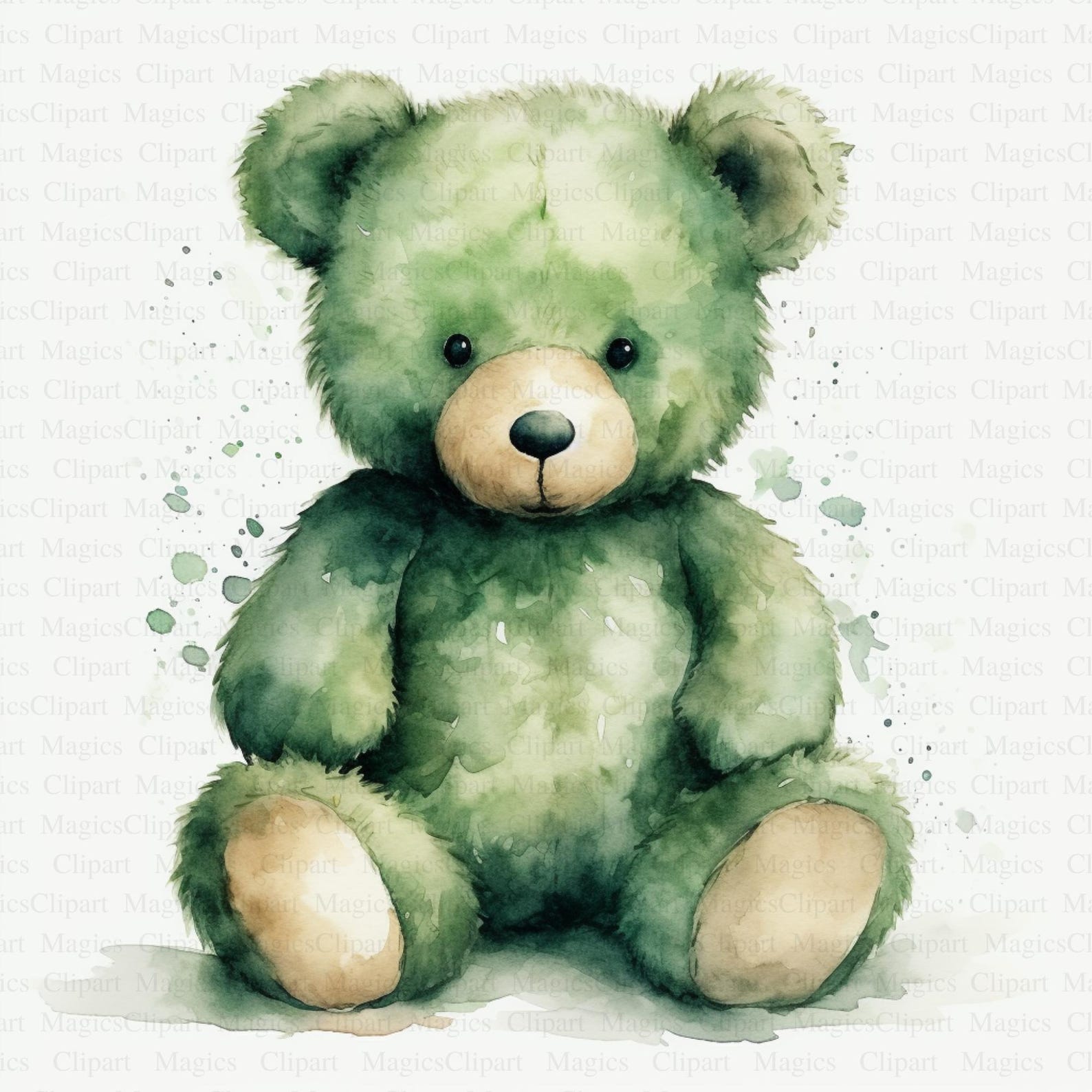 Green Teddy Bear Clipart | 5 High Quality Jpgs | Digital Download ...