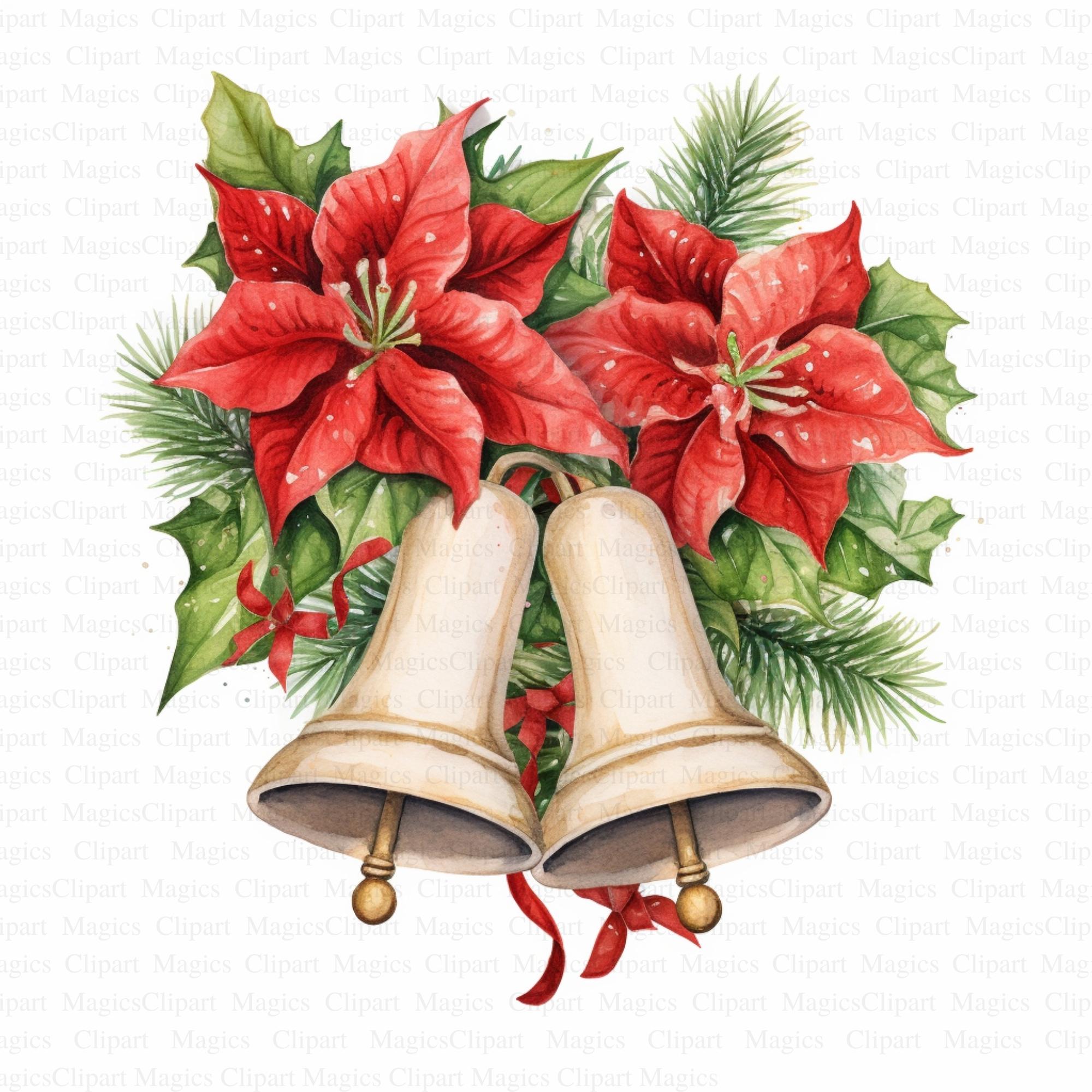 Christmas Bells Clipart Set-2 5 High Quality Jpgs Digitaldownload Card ...