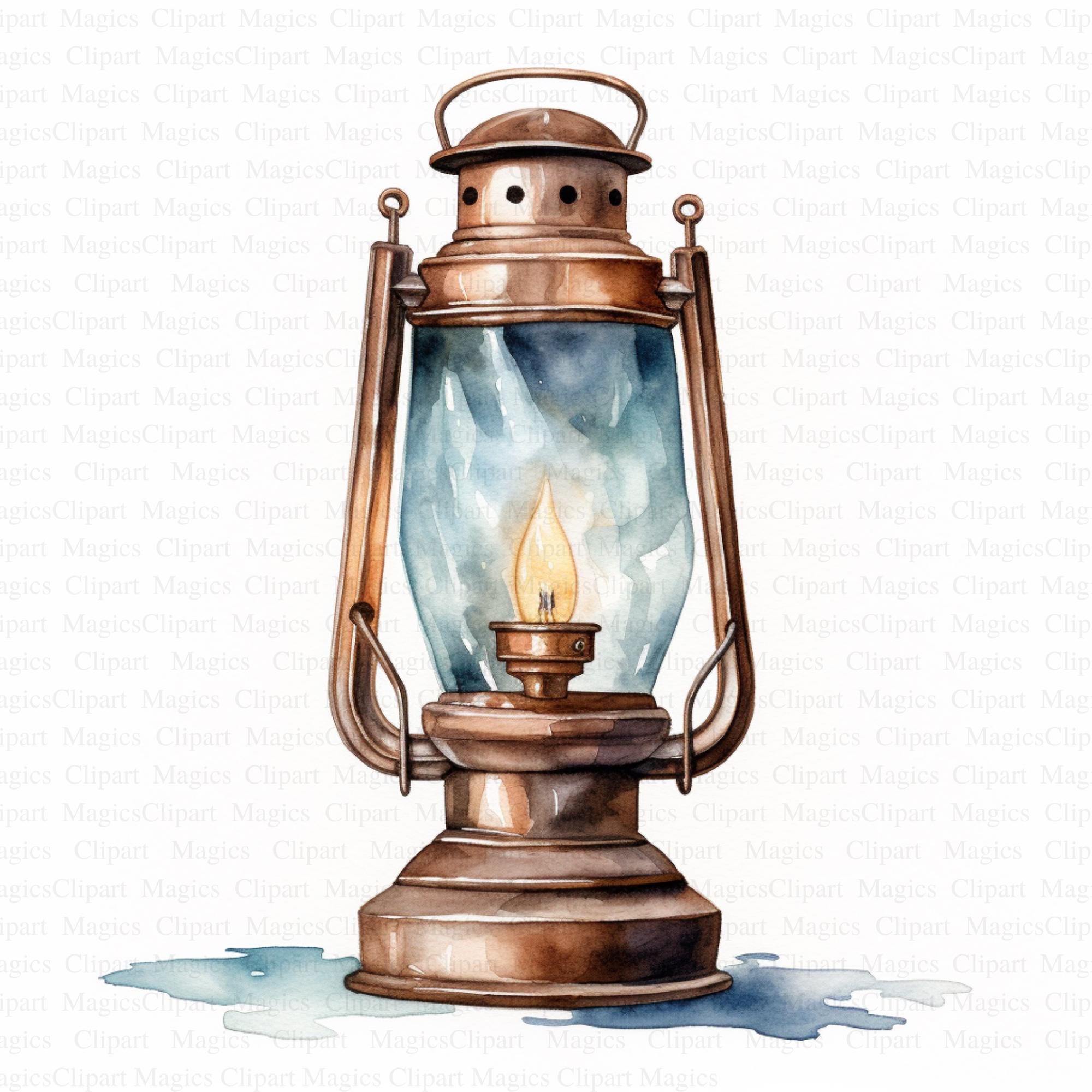 Old Fashioned Lamp Clipart 5 High Quality Jpgs Digitaldownload Lights ...