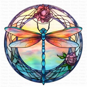 Stained Glass Dragonfly Clipart 5 High Quality Jpgs Digital Download ...