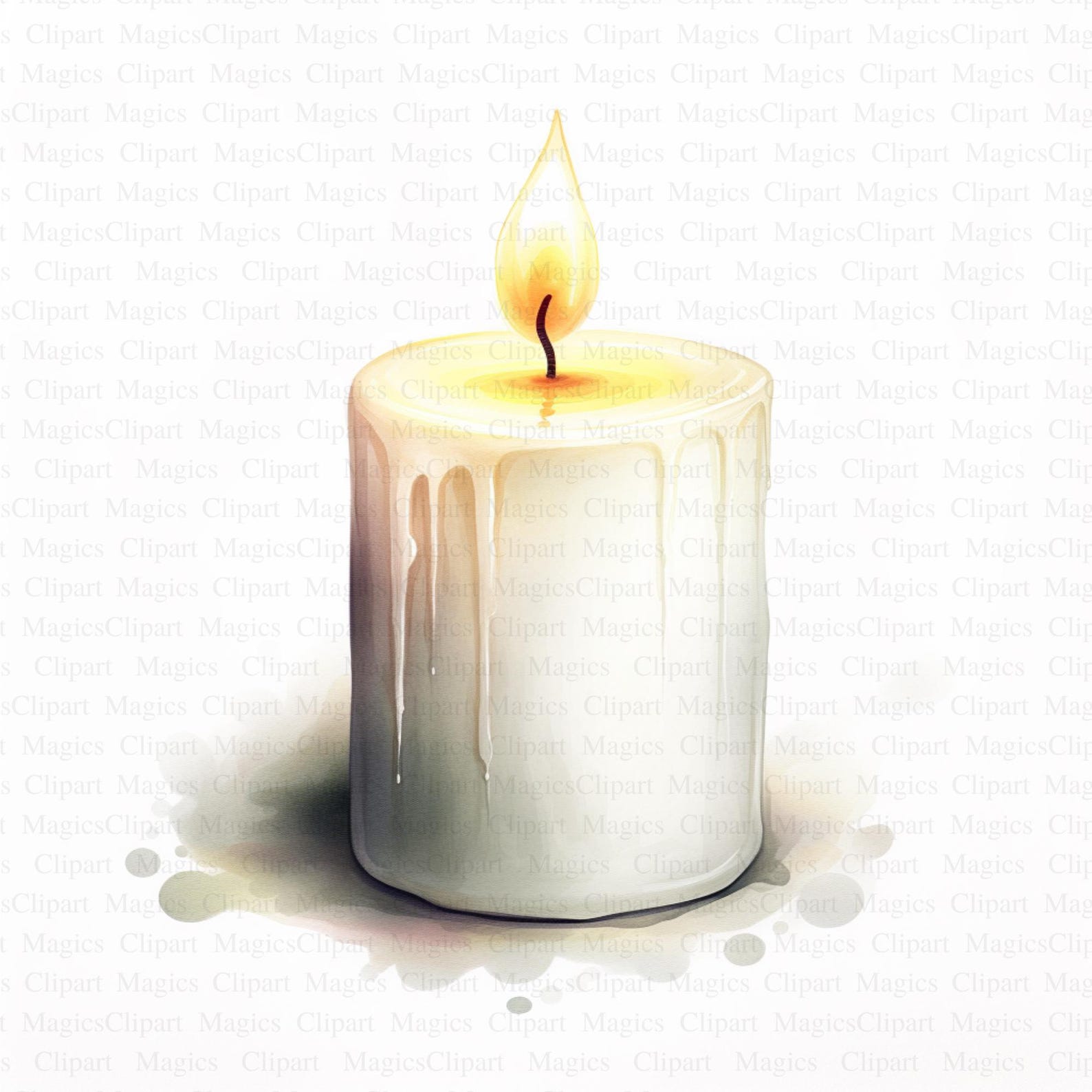 White Candles Clipart 5 High Quality Jpgs Digitaldownload Digital Paper ...