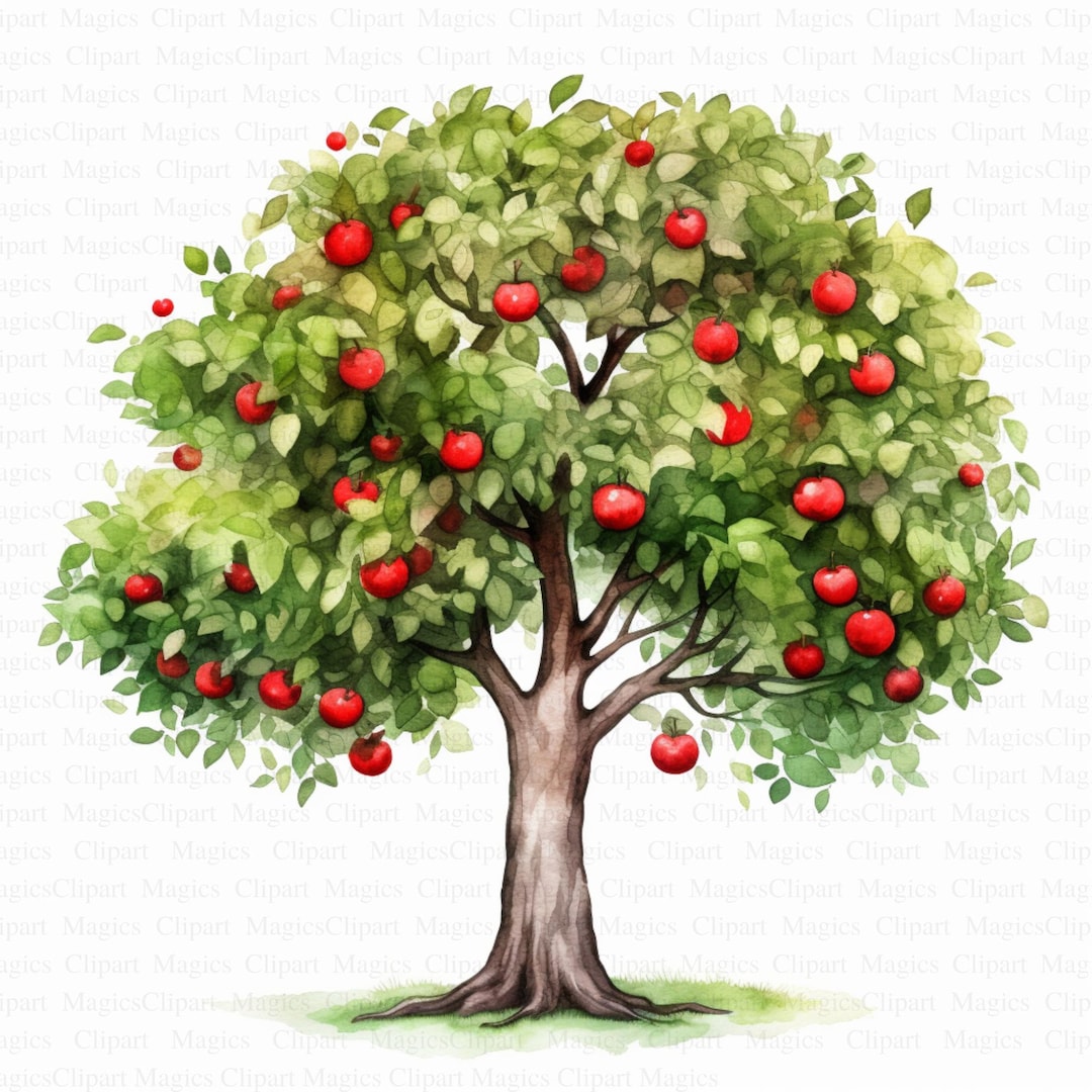 Apple Trees Clipart 5 High Quality Jpgs Digitaldownload Card Making ...
