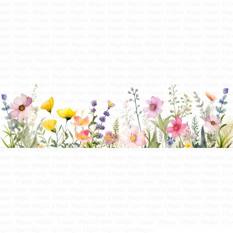 Flower Border MIX Clipart 5 High Quality Jpgs Digital Download ...