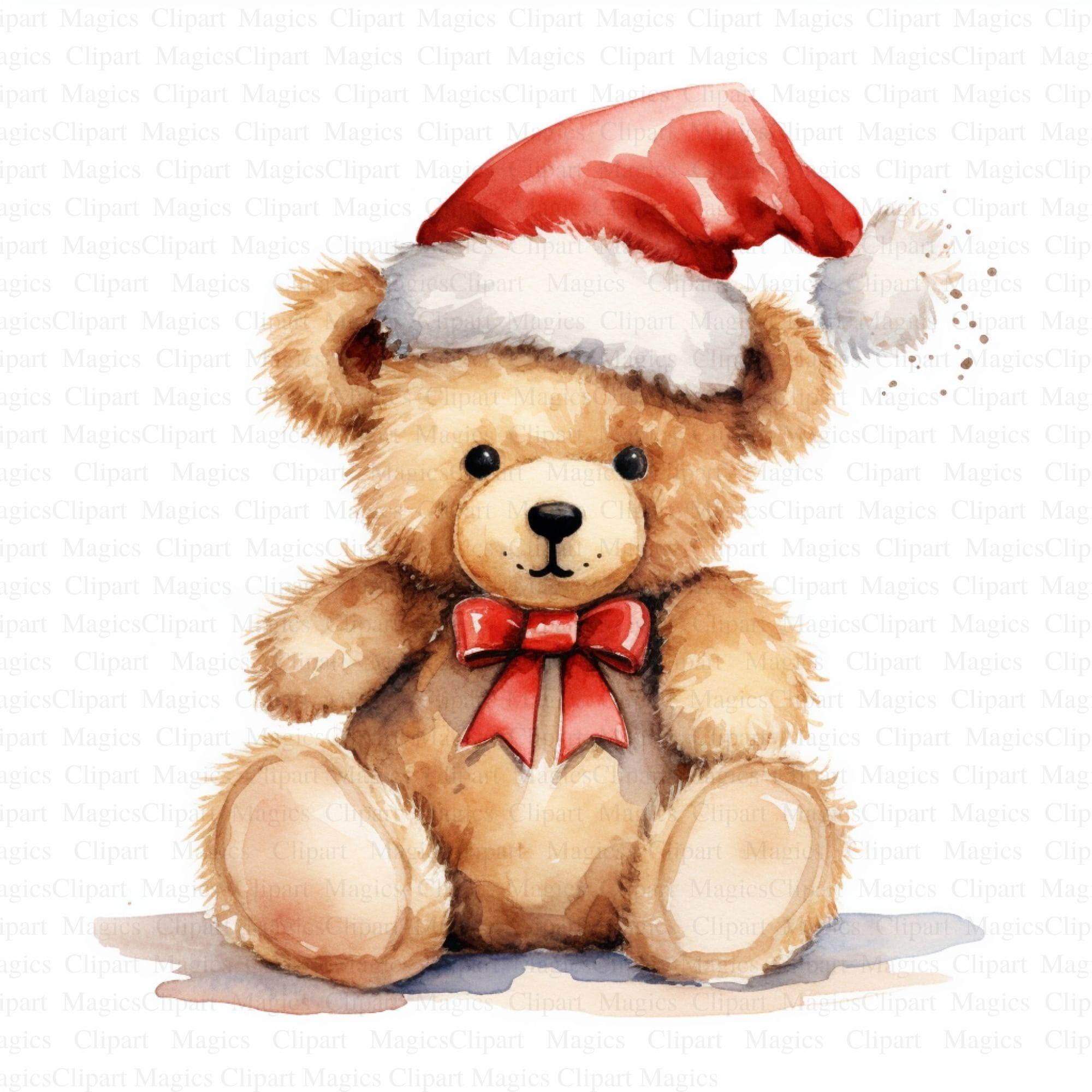 Christmas Teddy Bear Clipart | 5 High Quality Jpgs | Digital Download ...