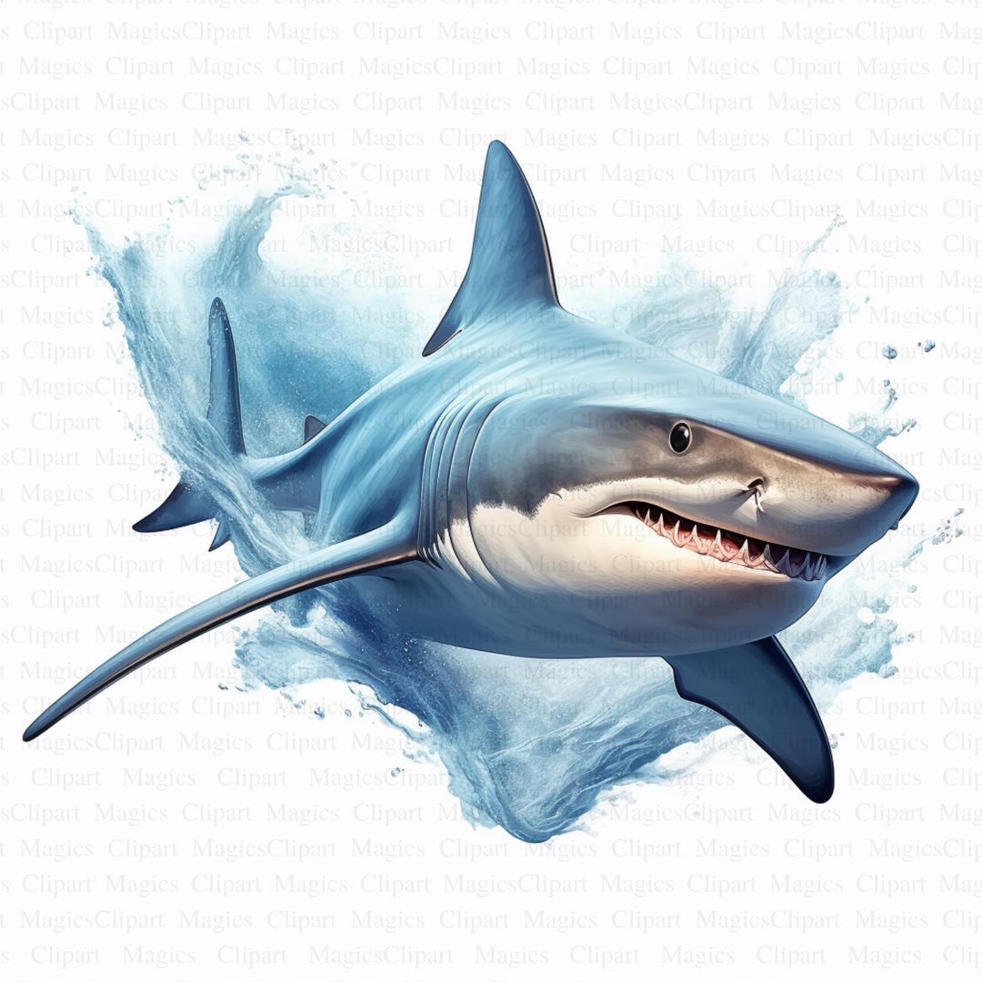 Shark Clipart | 5 High Quality Jpgs | Instant Digital Download | Shark ...