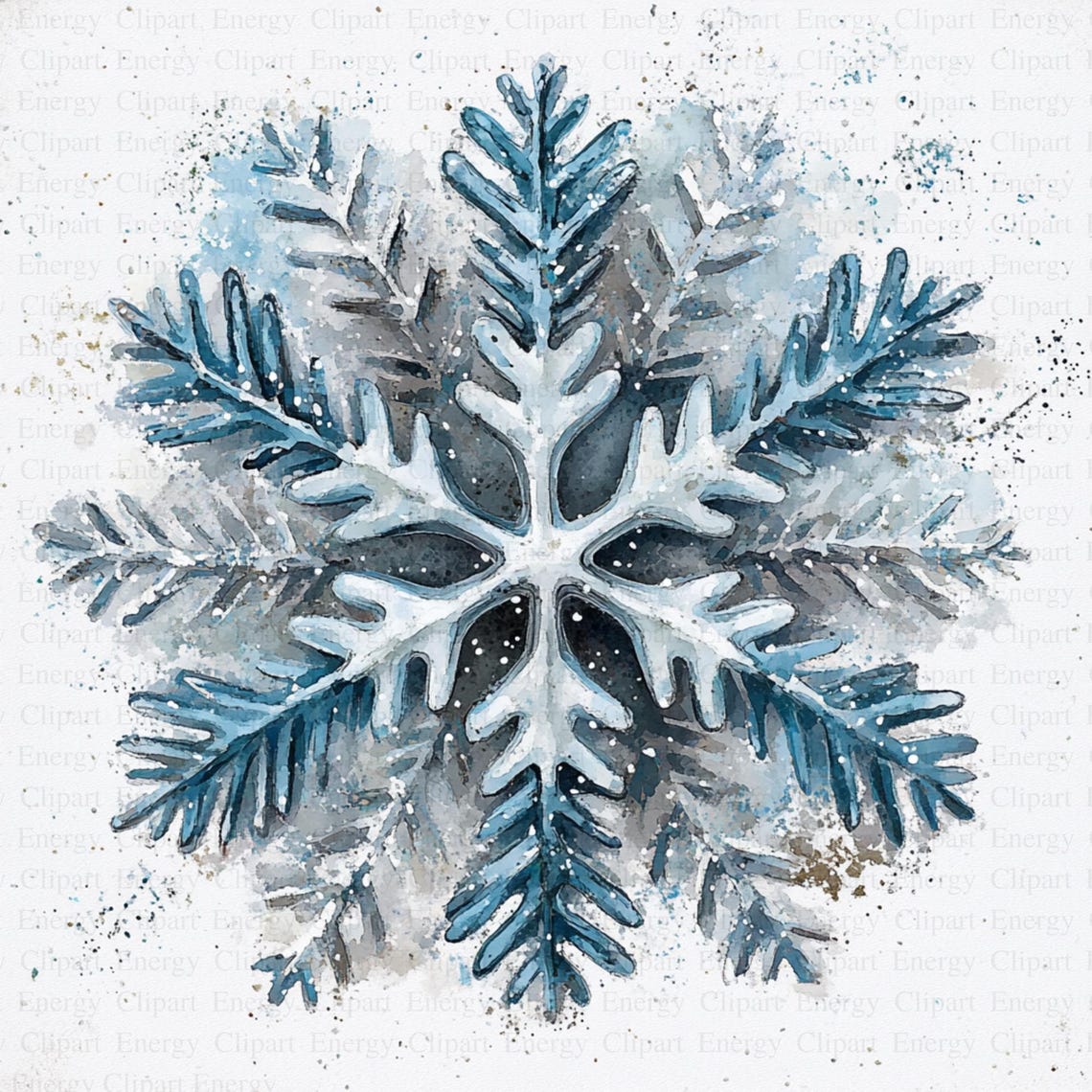 Watercolor Snowflake Clipart | Winter Design, Scrapbooking (digital ...