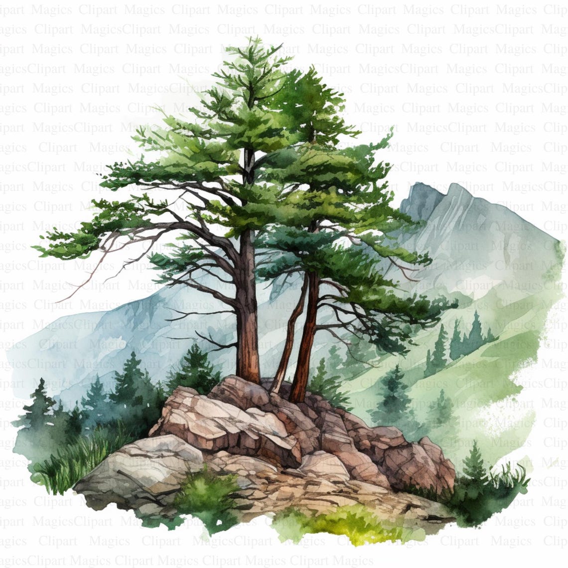 Tree Clipart | 5 High Quality Jpgs | Digital Download | Tree ...