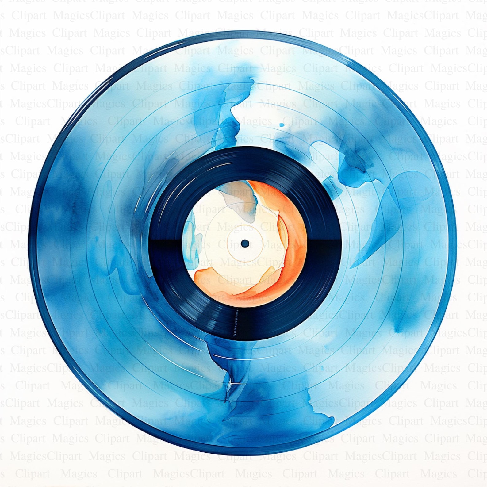 Colorful Vinyl Record Clipart | Mixed Media Jpgs (digital Download) - Etsy