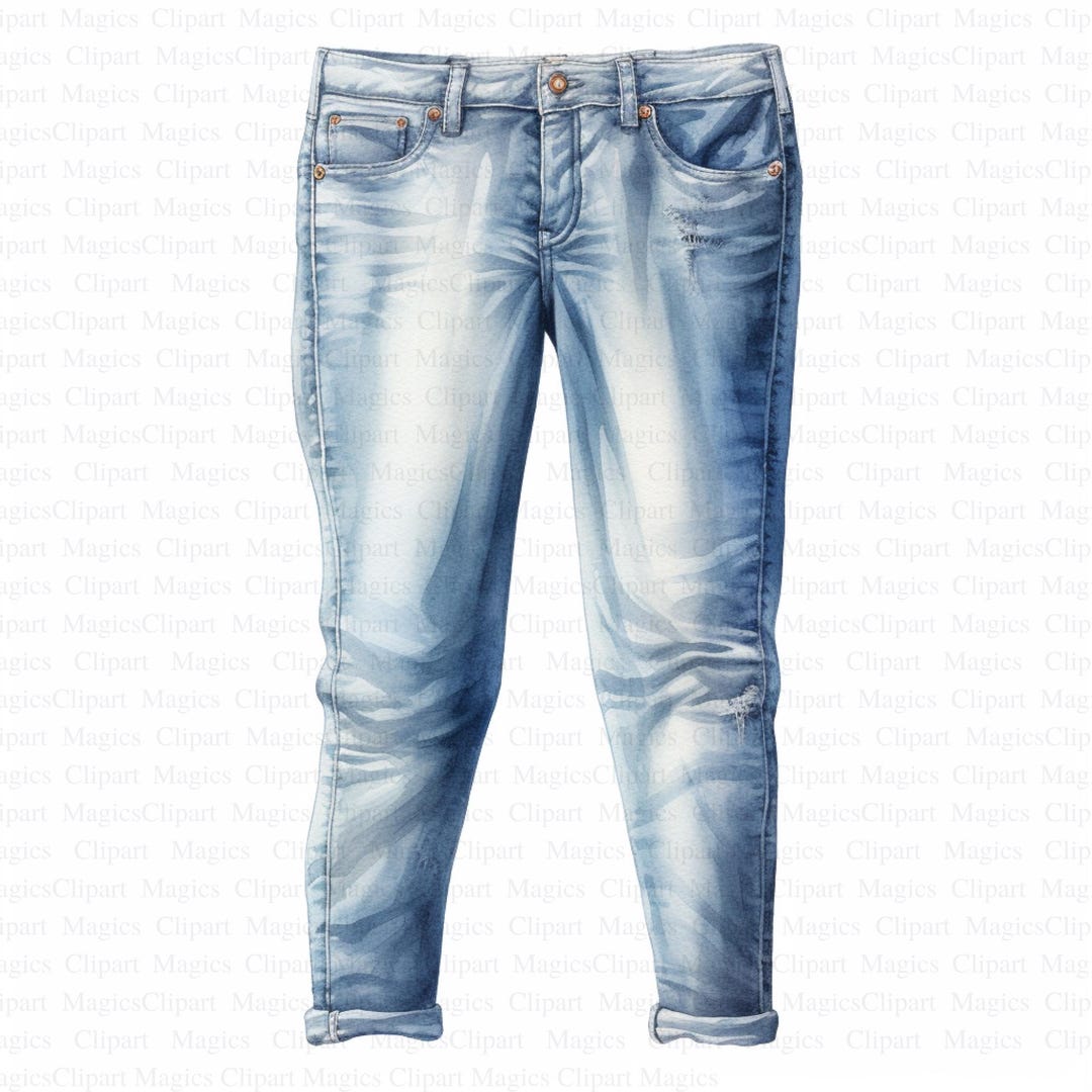 Jeans Clipart 5 High Quality Jpgs Digitaldownload Clipart Jeans ...