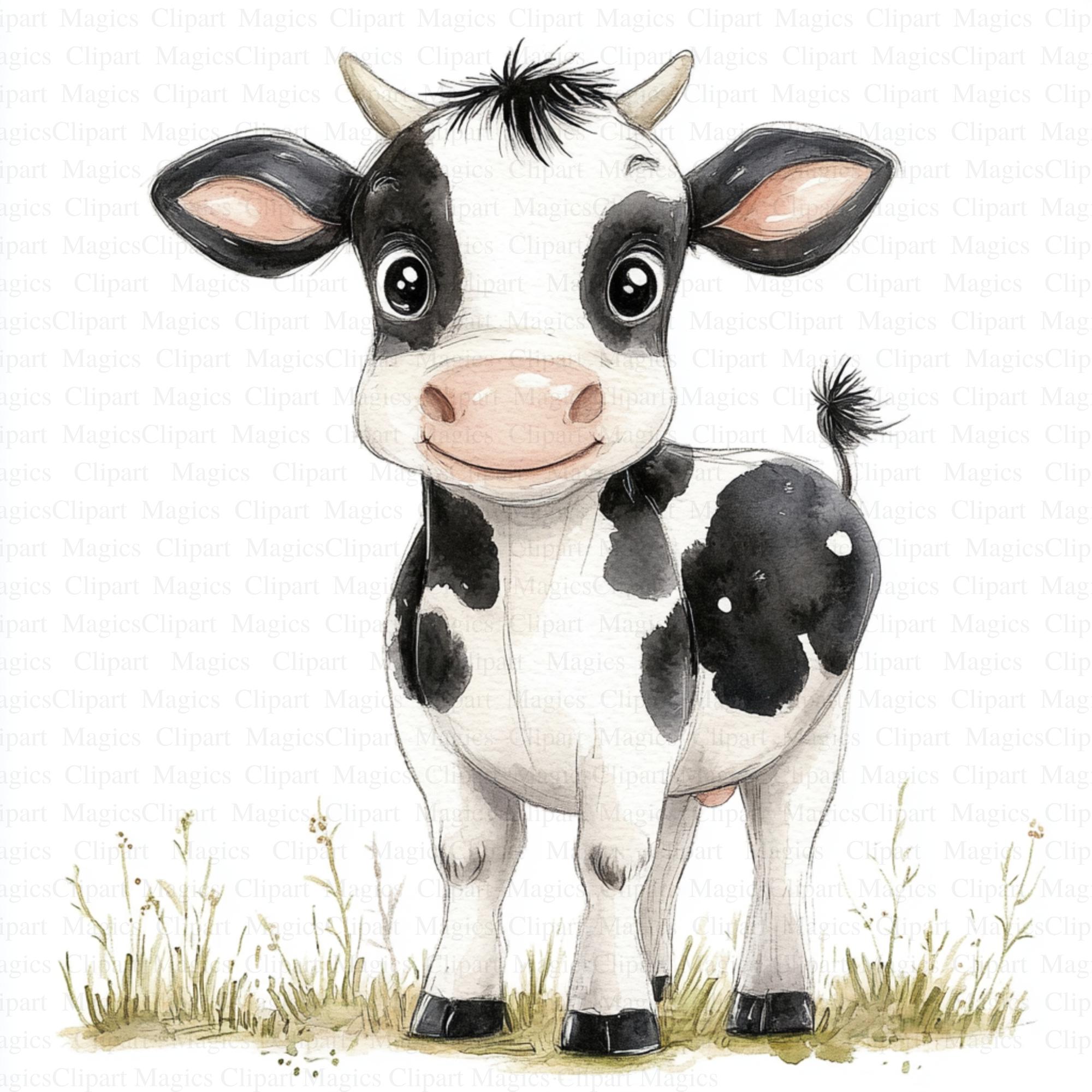 Cartoon Kuh Clipart | 5 hochwertige JPGs | DigitalDownload | Kunst ...