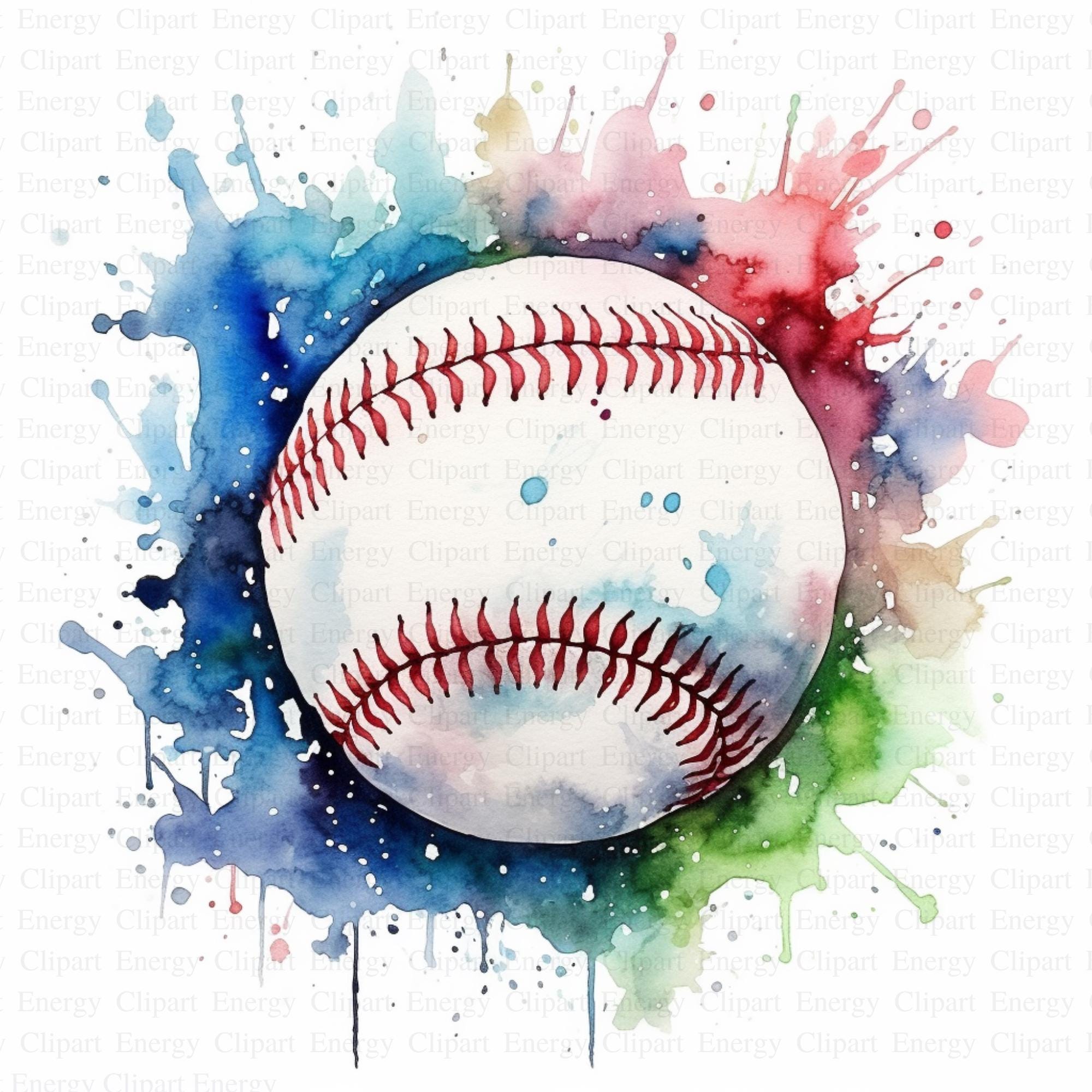Baseball Ball Clipart 5 High Quality Jpgs Digital Download Baseball ...