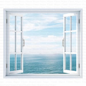 Window Ocean View Clipart 5 High Quality Jpgs Digitaldownload Window to ...