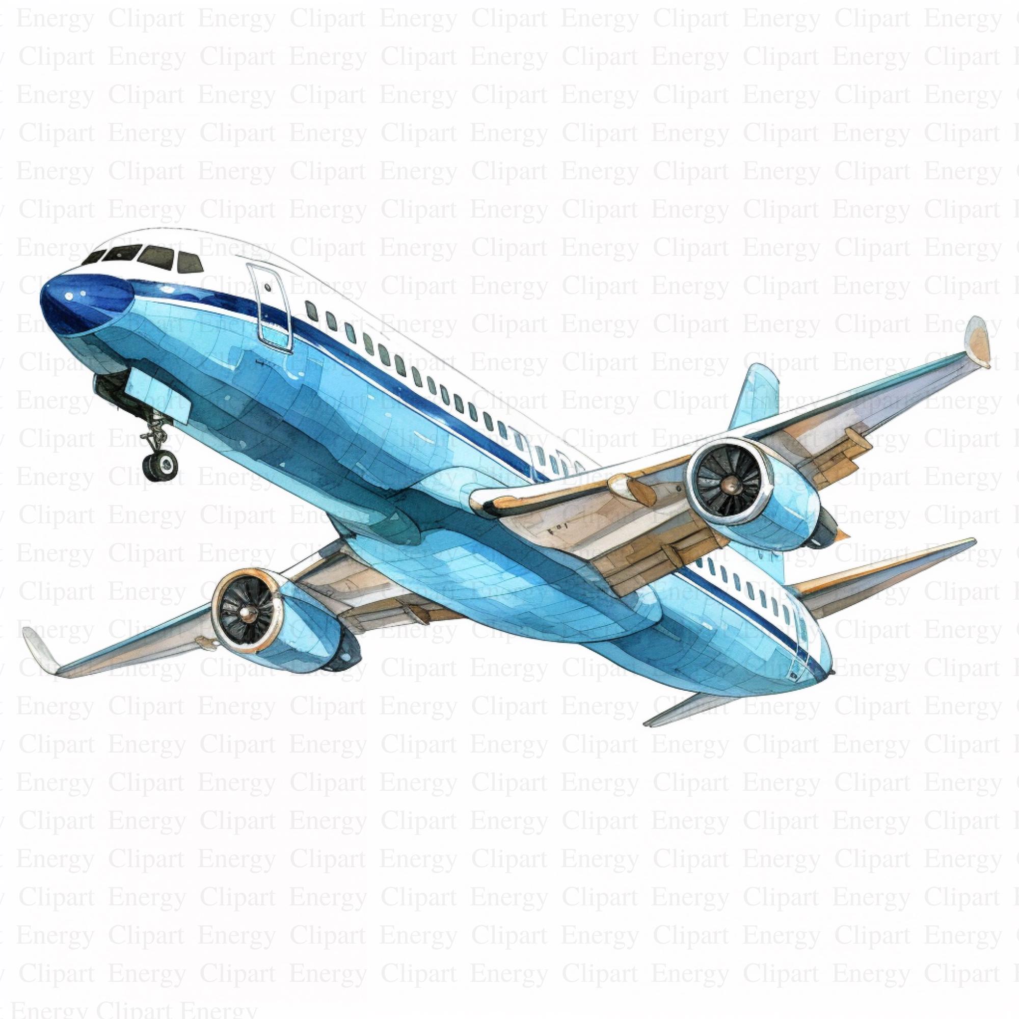 Airplane Clipart | 5 High Quality Jpgs | Digital Download | Aeroplane ...