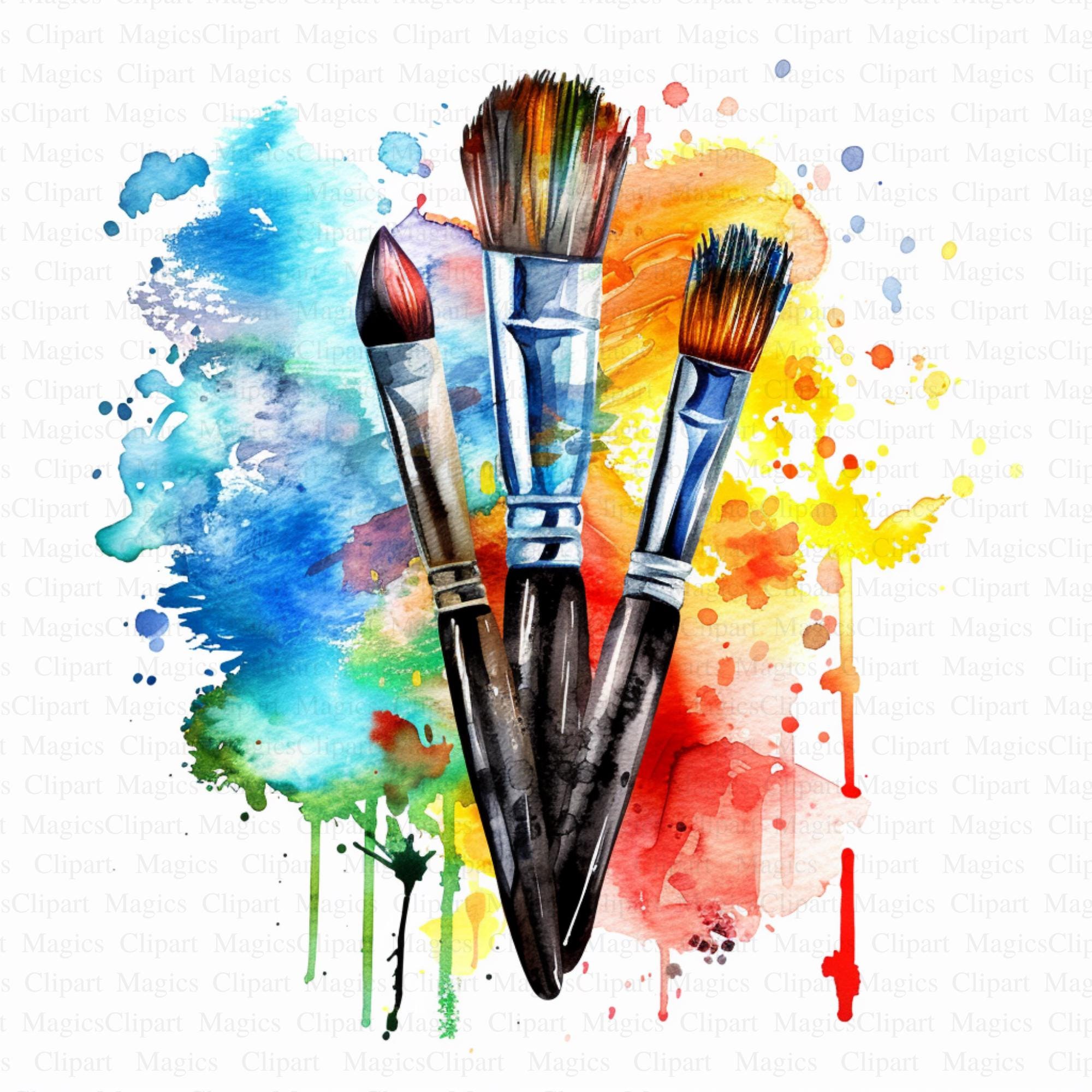 Paint Brushes Clipart | 5 High Quality Jpgs | Digital Download | Card ...