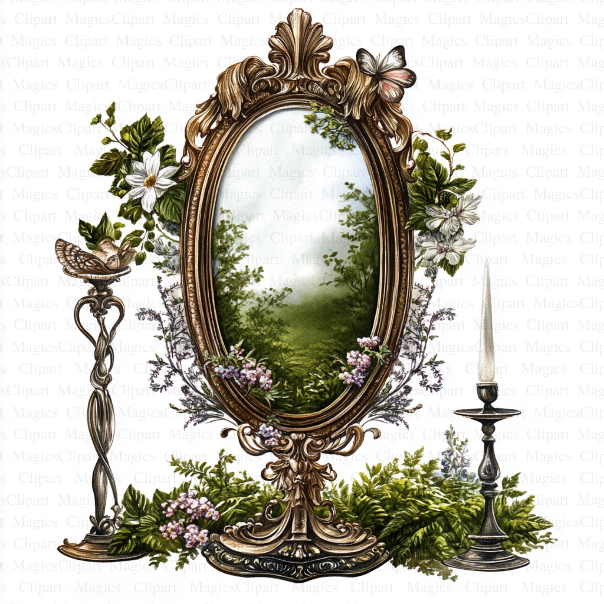 Antique Mirrors Clipart | 5 High Quality Jpgs | Digital Download ...