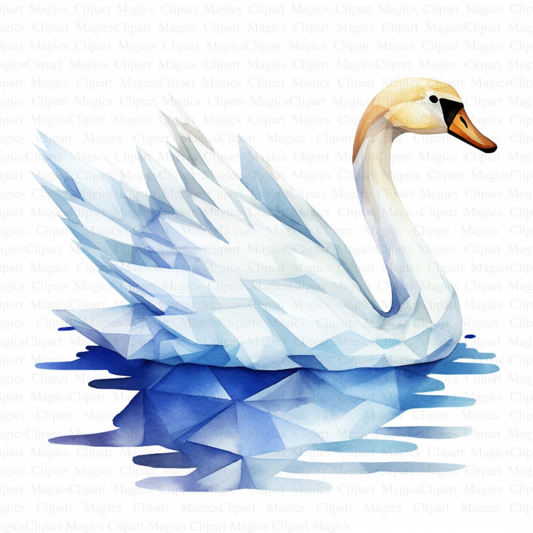 Swan Origami Clipart 5 High Quality Jpgs Digital Download Digital Paper ...