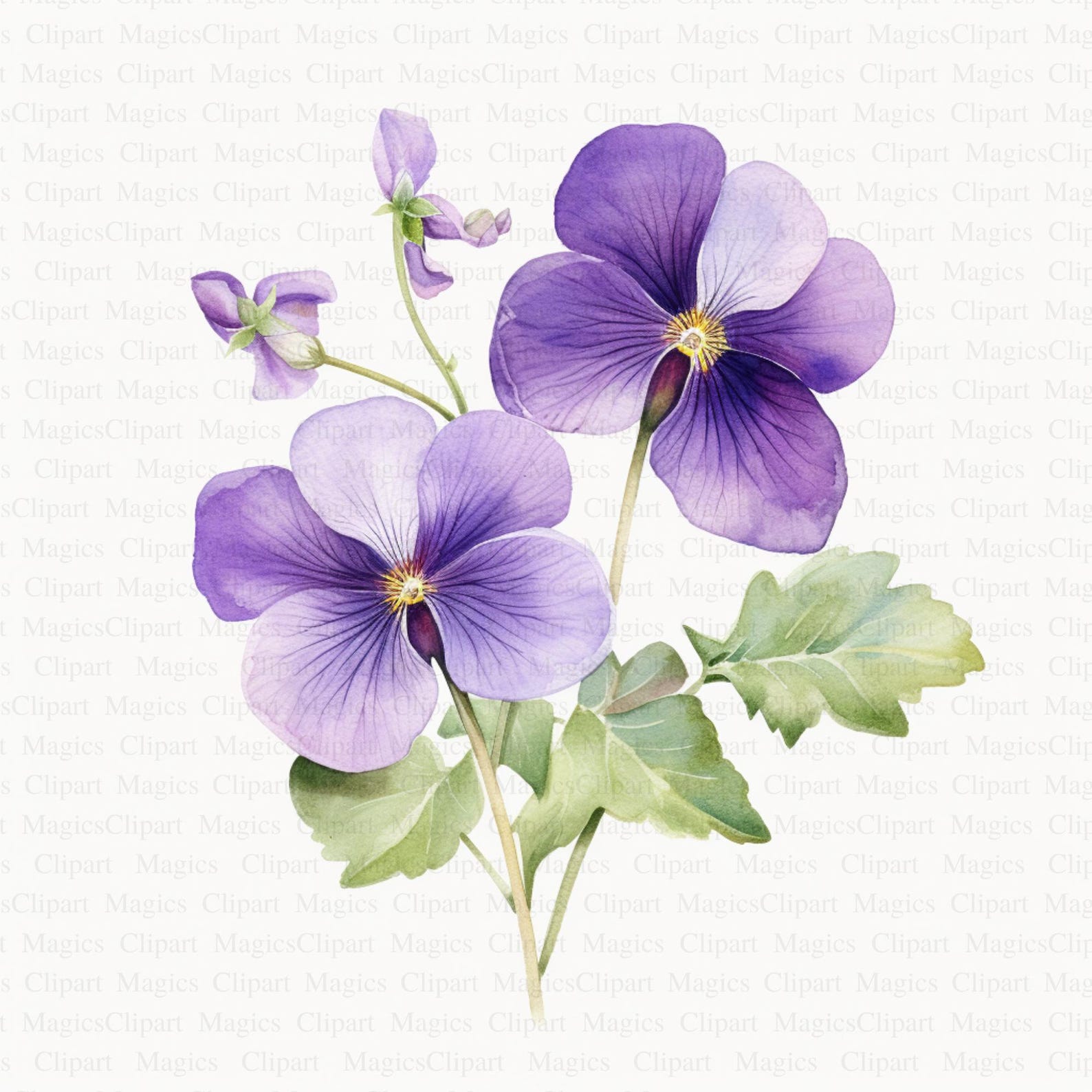 Violets Clipart 5 High Quality Jpgs Digital Download Junk Journals ...