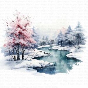 Winter Clipart 5 High Quality Jpgs Instant Digital Download Snowy ...