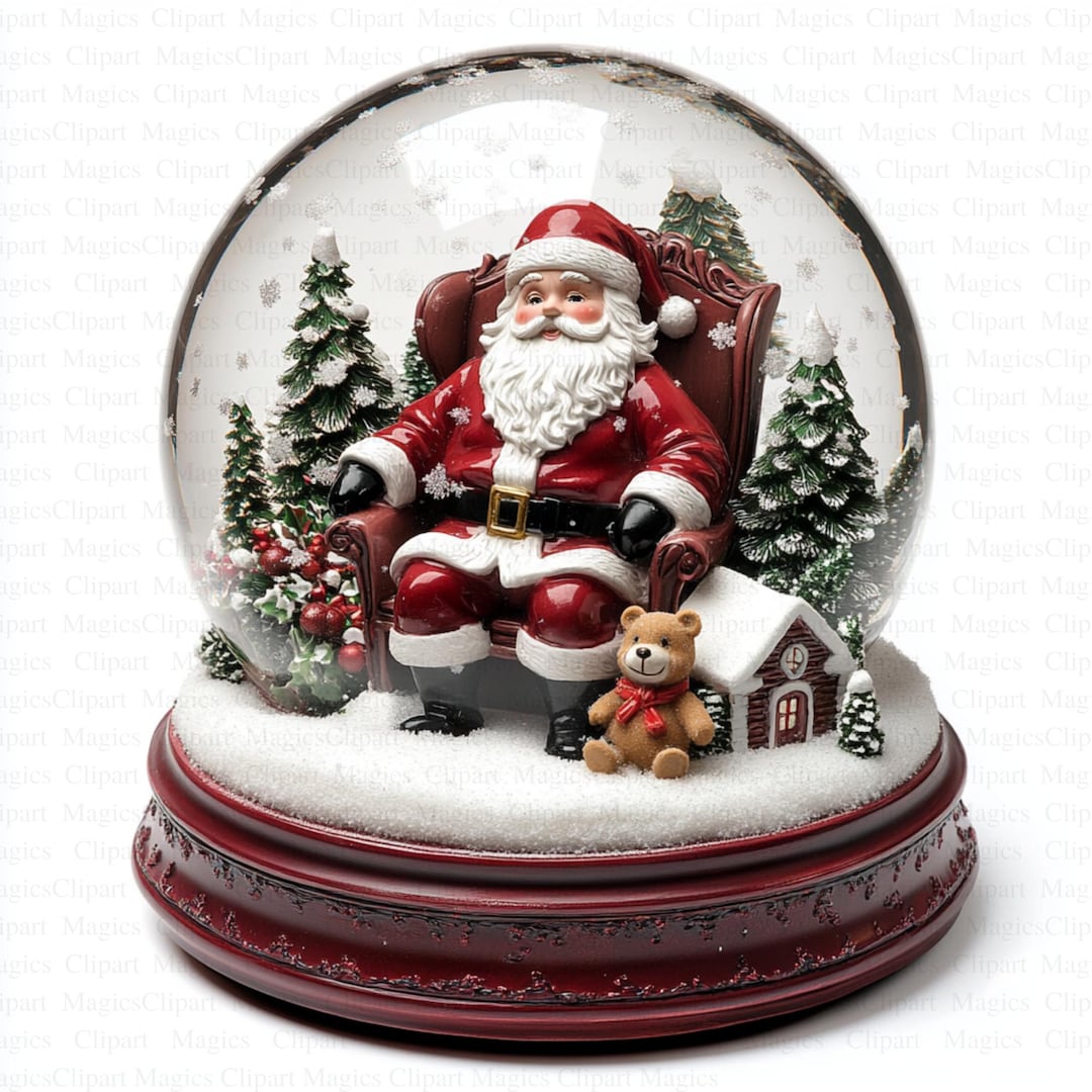 Santa Claus Christmas Snow Globe Clipart 5 High Quality Jpgs ...
