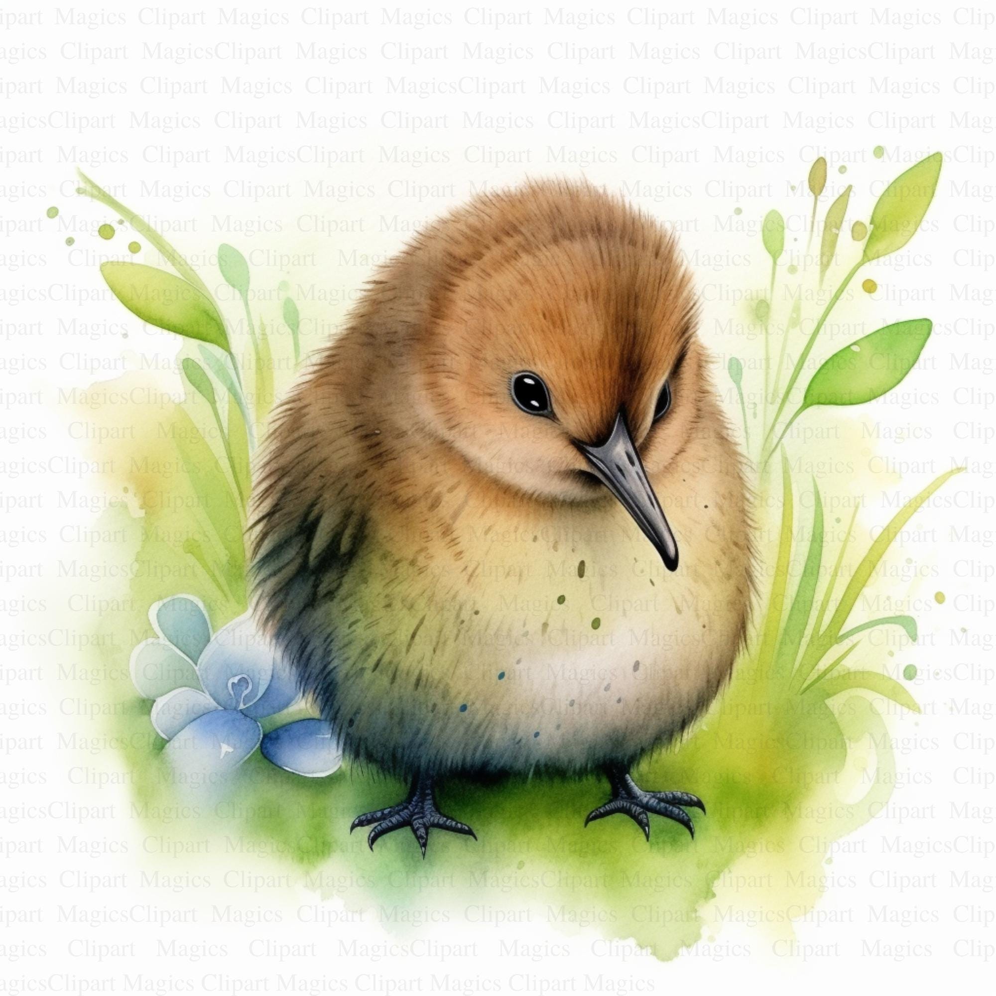 Cute Kiwi Bird Clipart 5 High Quality Jpgs Instant Digital Download ...
