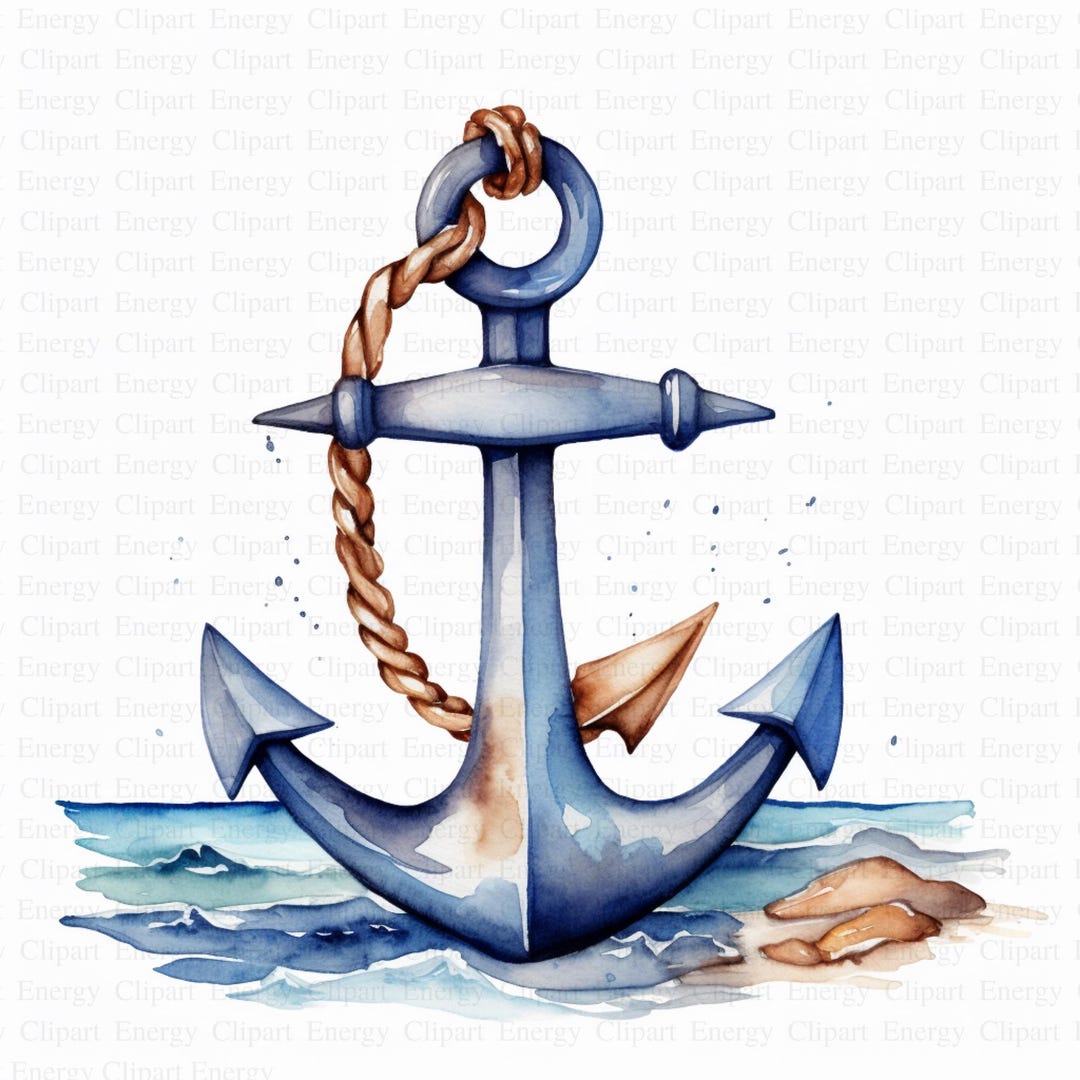 Anchor Clipart 5 High Quality Jpgs Digital Download Nautical Anchor ...