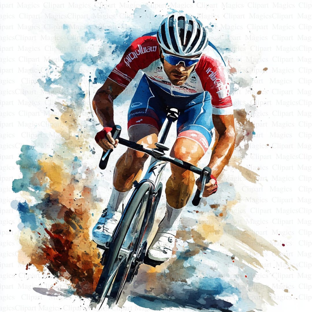 Cycling Clipart | 5 High Quality Jpgs | Digital Download | Cycling Race ...