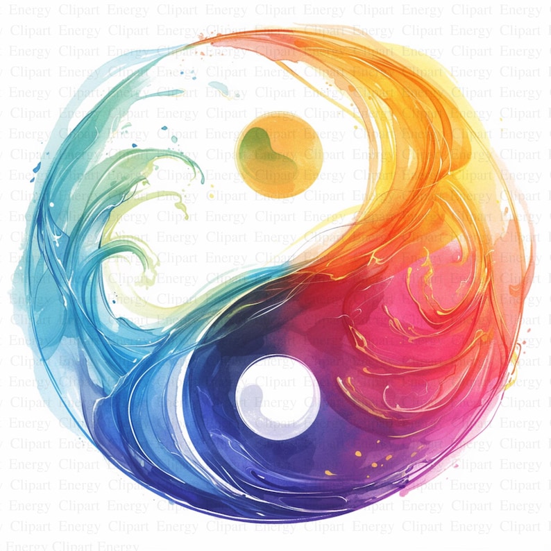 Yin Yang Clipart | 5 High Quality Jpgs | Digital Download | Digital ...