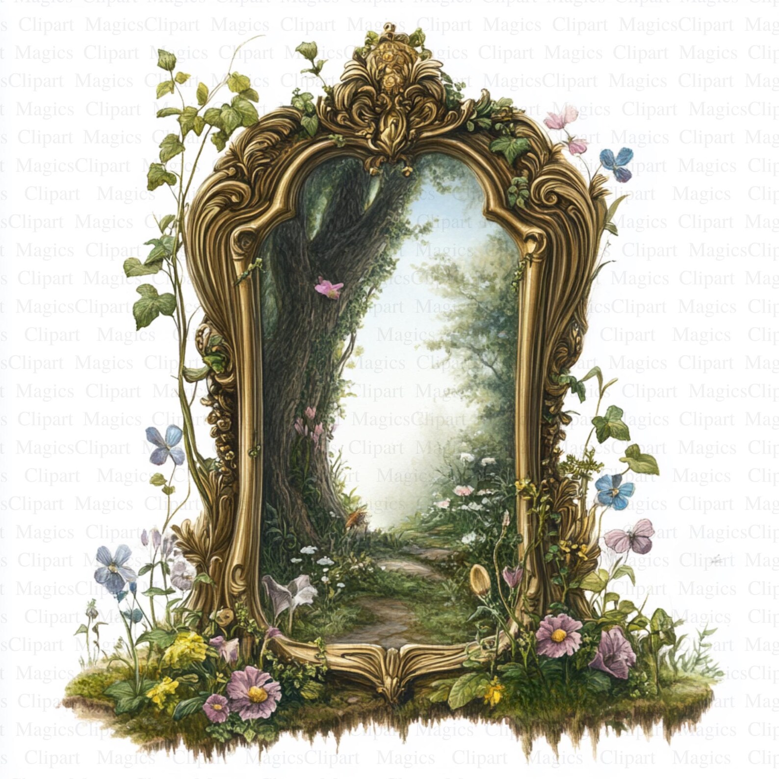 Antique Mirrors Clipart | 5 High Quality Jpgs | Digital Download ...
