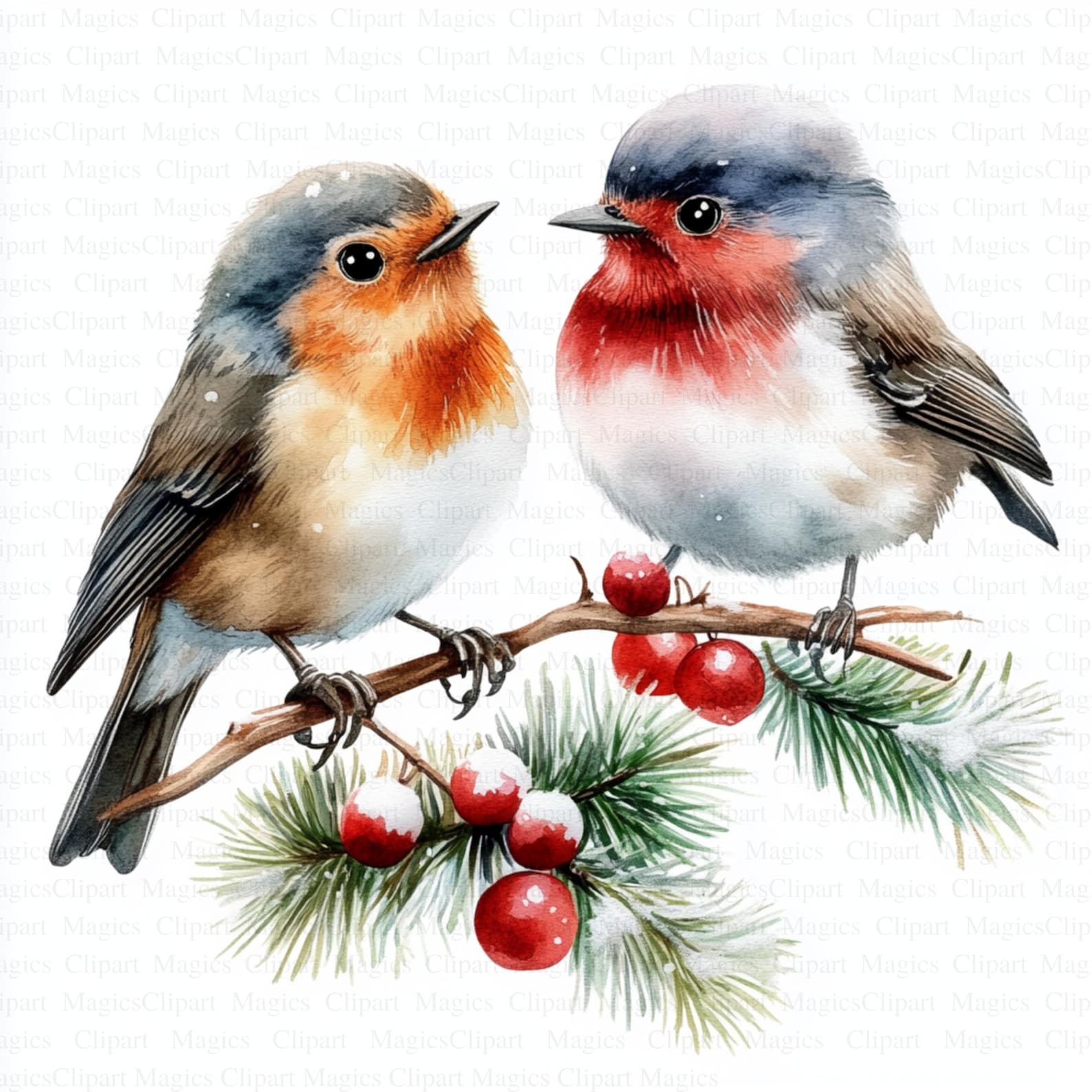 Various Christmas Birds Clipart Robin 5 High Quality Jpgs ...