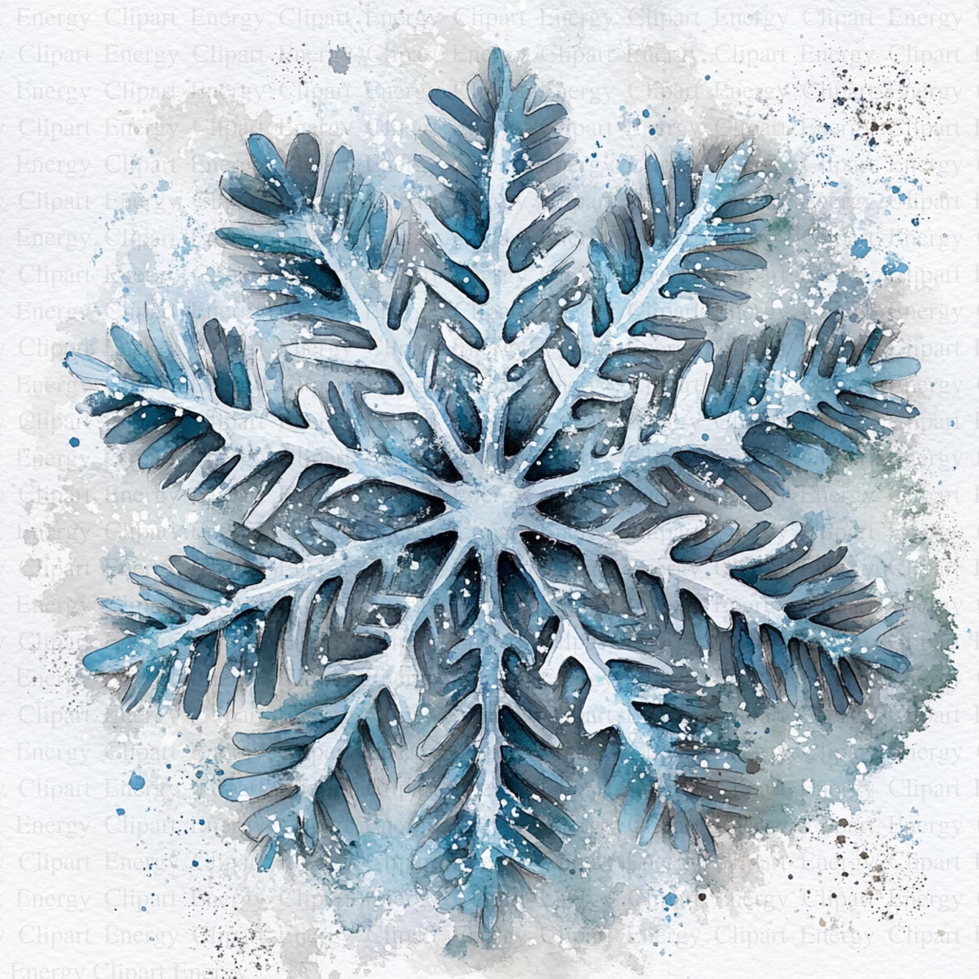 Snowflake Clipart | 5 High Quality Jpgs | Digital Download | Winter ...