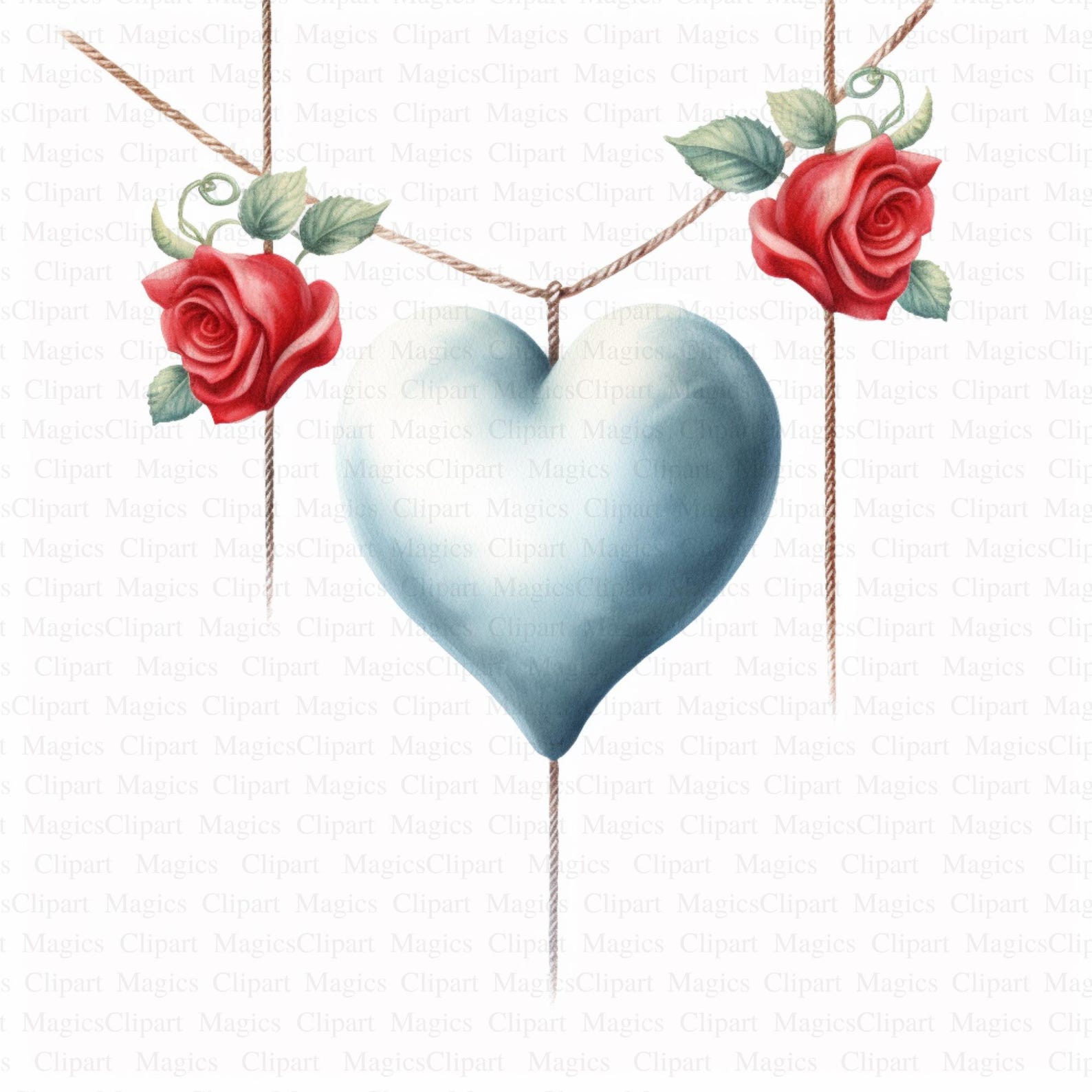 Hanging Hearts Clipart 5 High Quality Jpgs Digitaldownload Digital ...