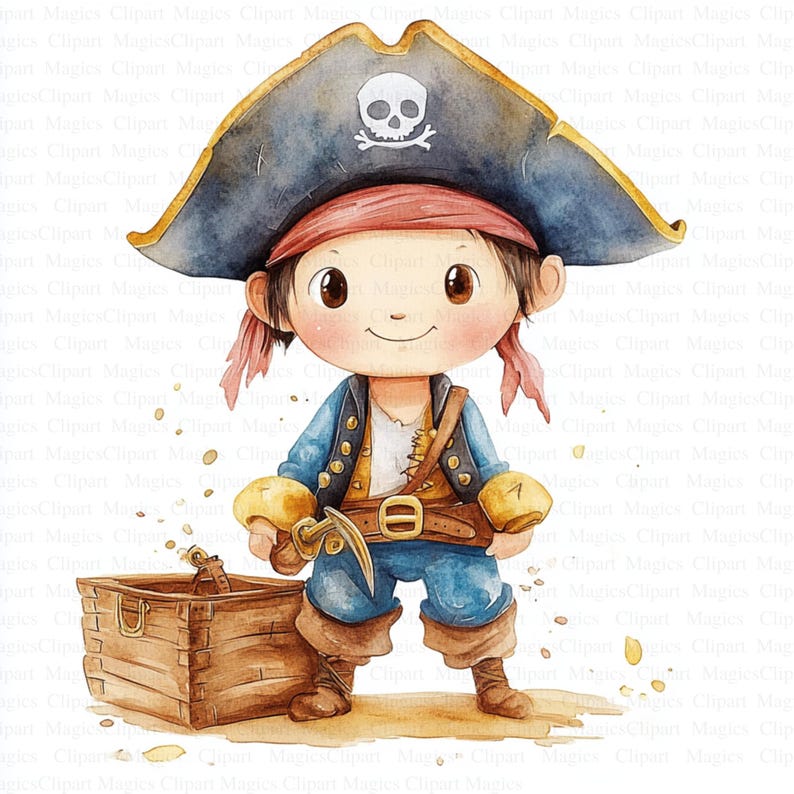 Cartoon Pirates Clipart 5 High Quality Jpgs Digital Download Clipart ...