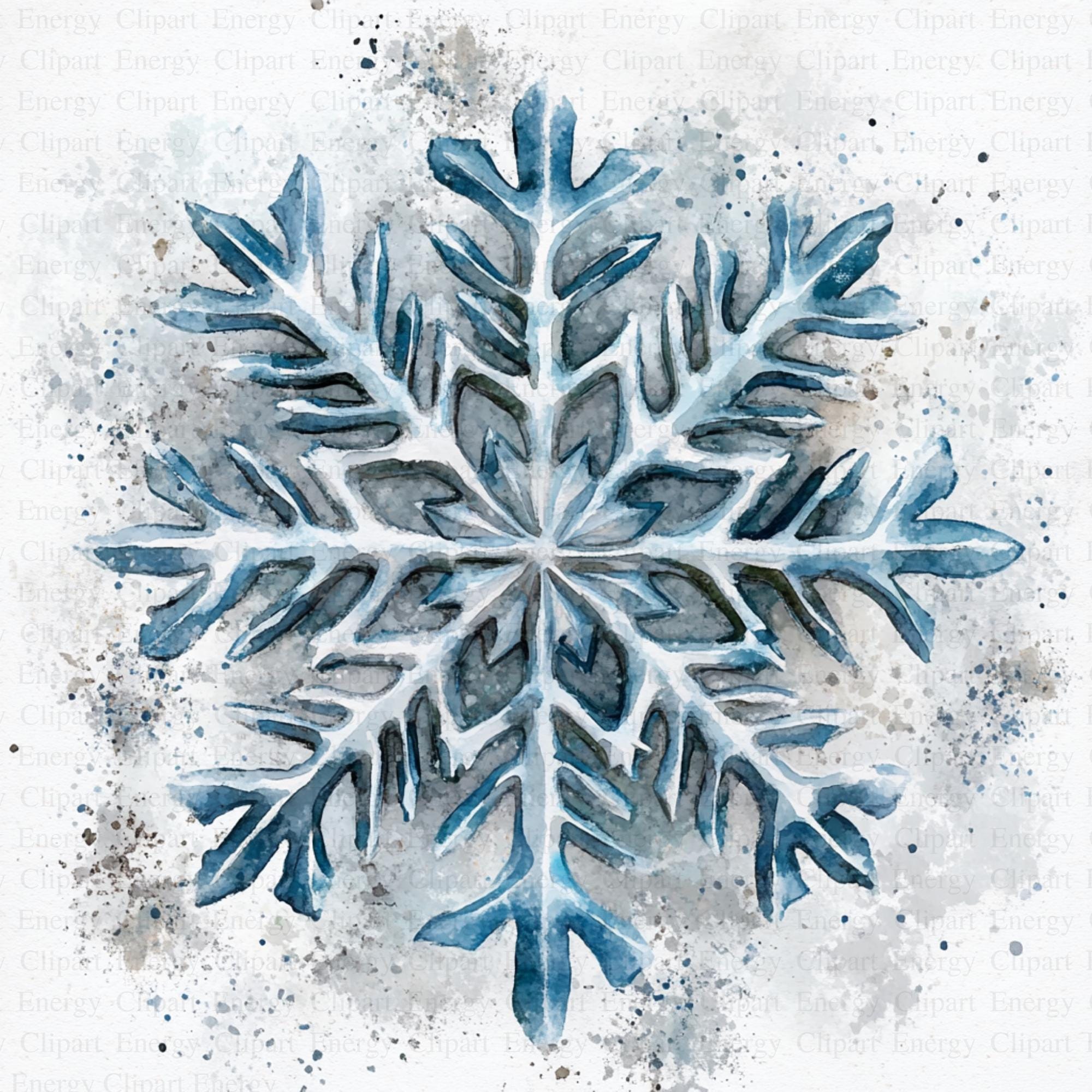 Snowflake Clipart | 5 High Quality Jpgs | Digital Download | Winter ...