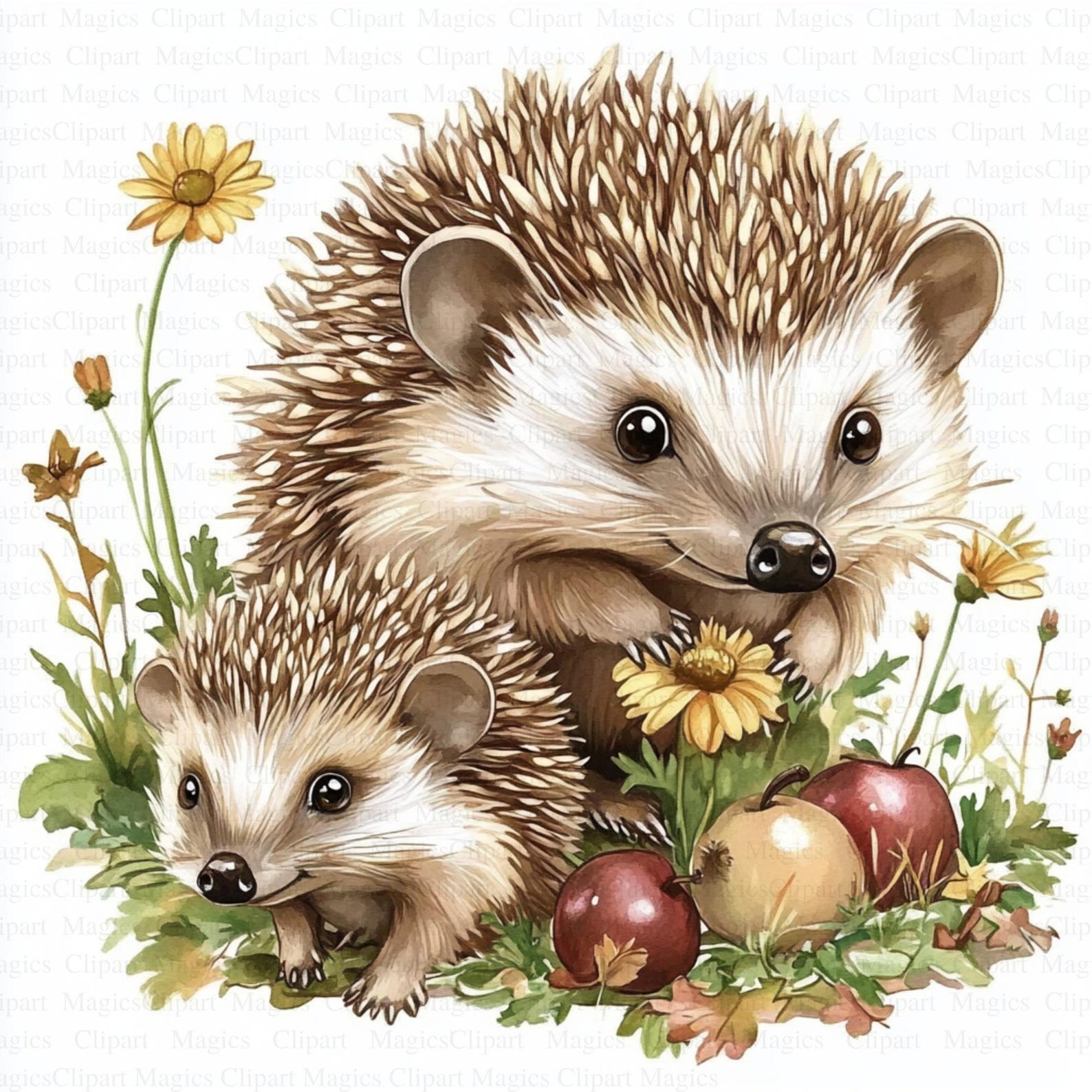 Hedgehog Family Clipart | 5 High Quality Jpgs | Digital Download ...