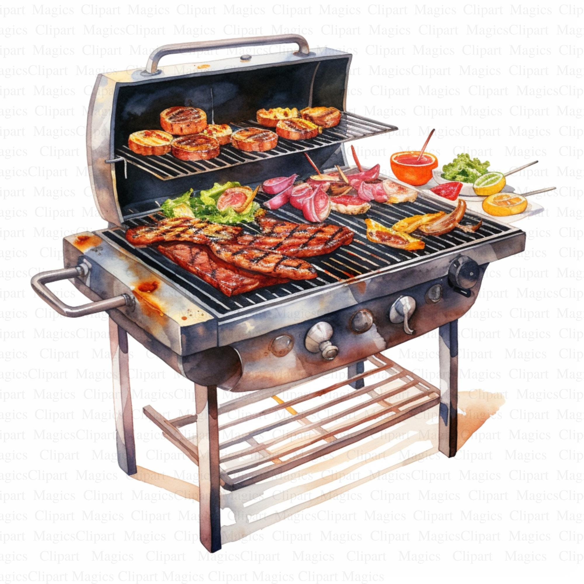 BBQ Grill Clipart | 5 High Quality Jpgs | Instant Digital Download ...