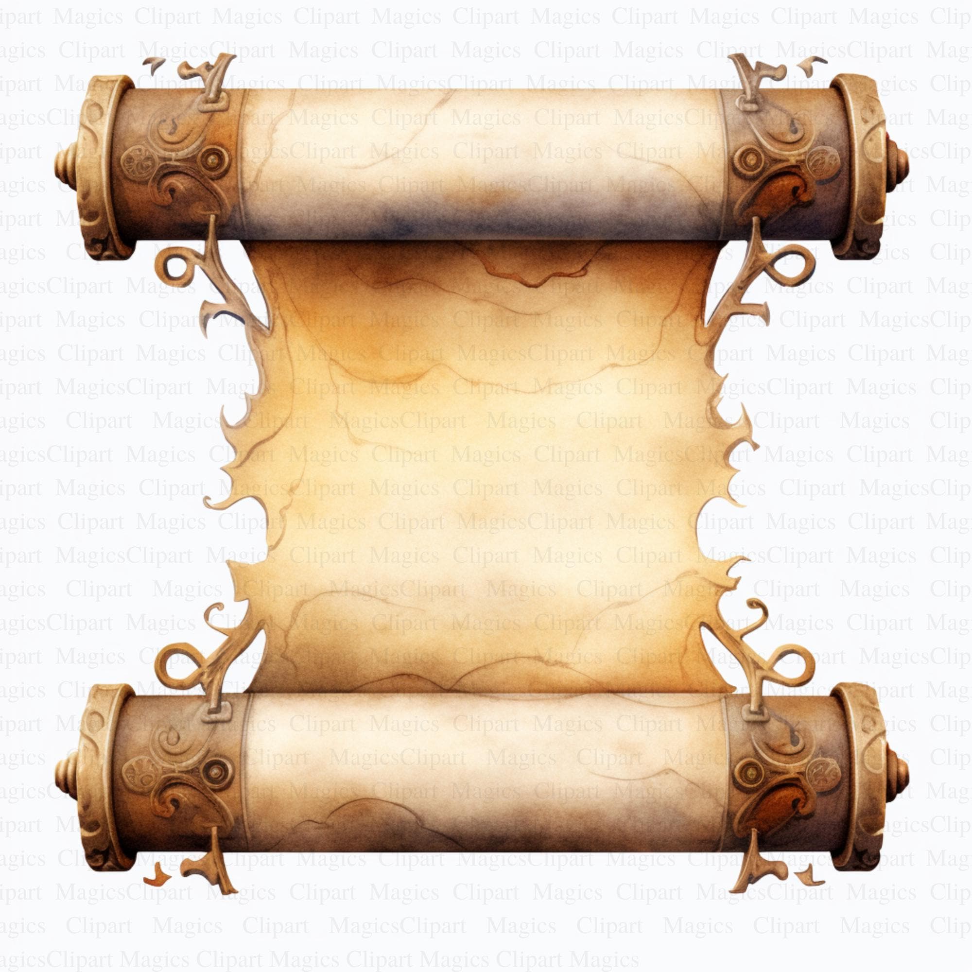 Medieval Scroll Clipart 5 High Quality Jpgs Digital Download Wall Art ...