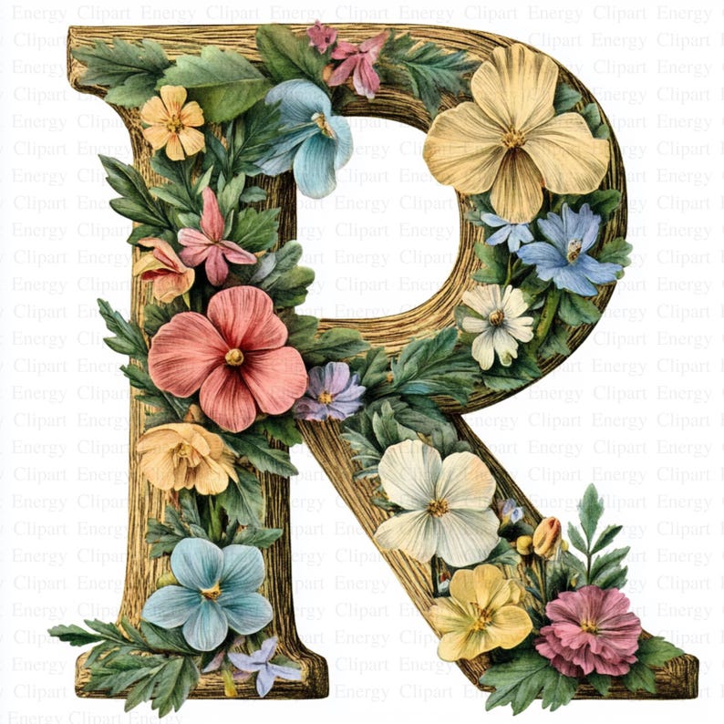 Letter R Clipart 5 High Quality Jpgs Digitaldownload Nursery Art ...