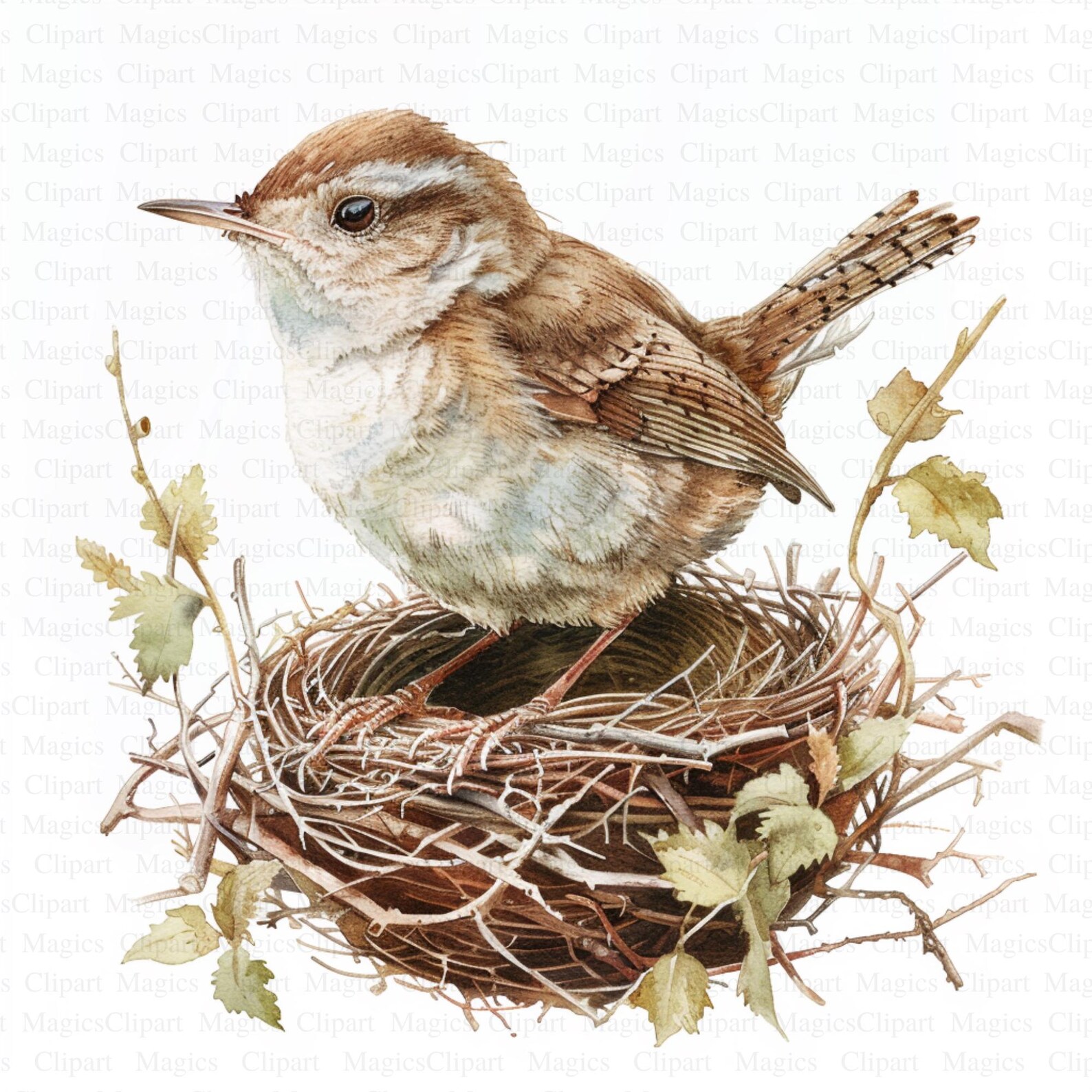 Wren Clipart | 5 High Quality Jpgs | Digital Download | Card Making ...