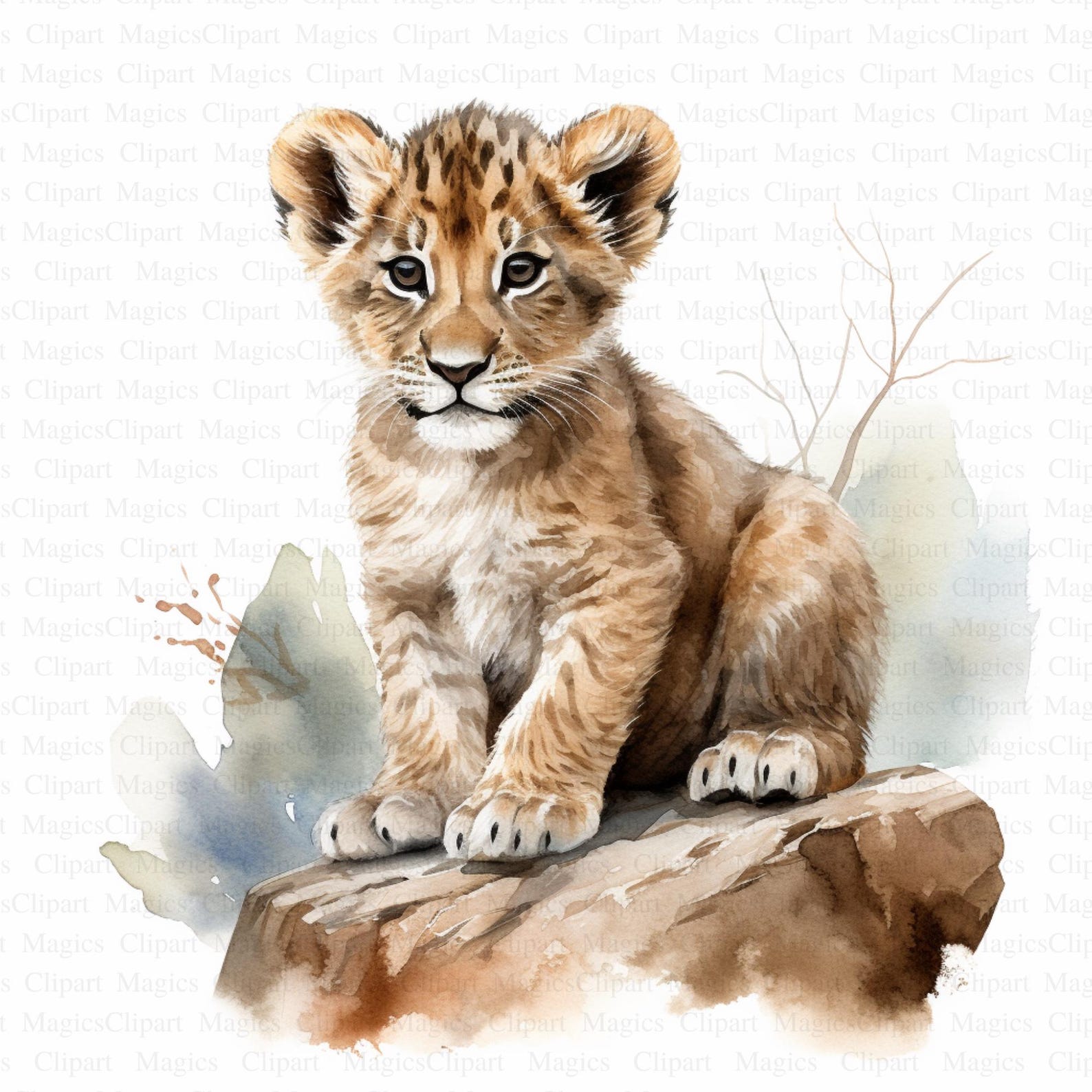 Cute Lion Cub Clipart 5 High Quality Jpgs Instant Digital Download Card ...