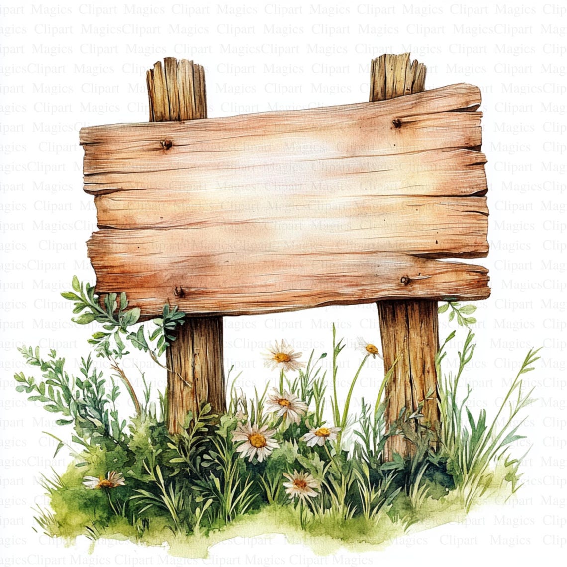 Wooden Sign Clipart 5 High Quality Jpgs Digital Download Rustic Wood ...
