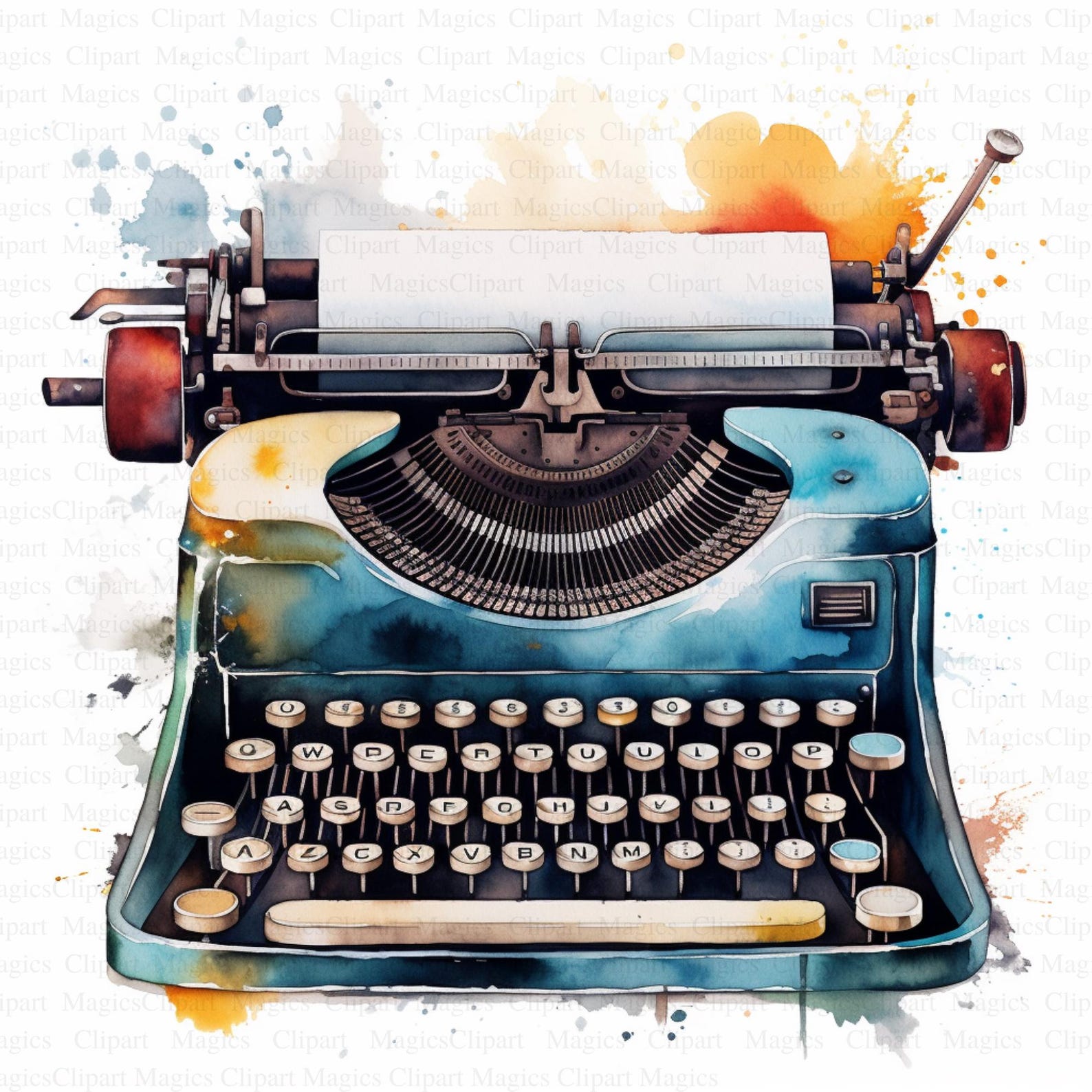 Old Fashioned Typewriter Clipart 5 High Quality Jpgs Digital Download ...