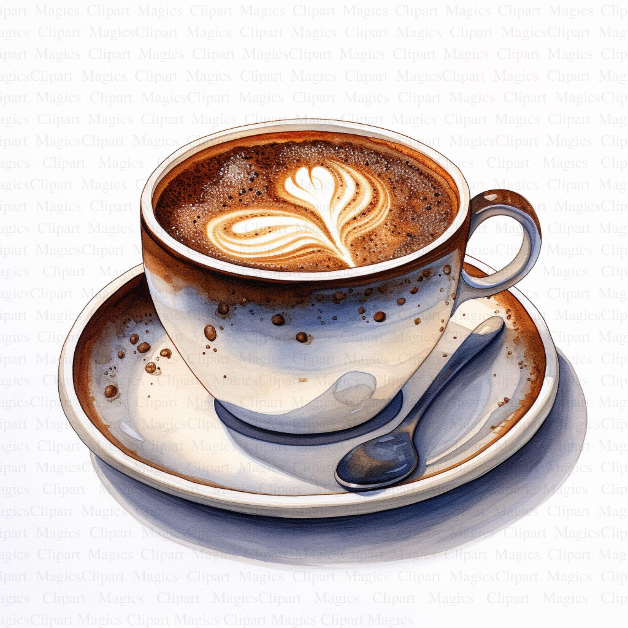Coffee Clipart 5 High Quality Jpgs Digital Download Food Clipart Coffee ...